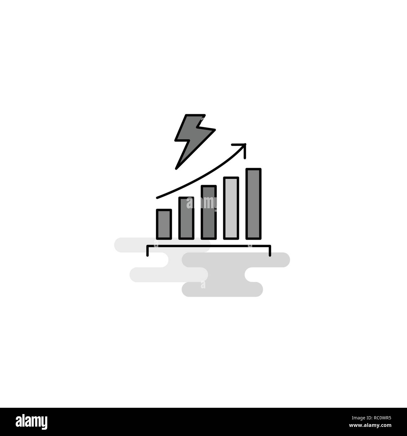 Rising bar graph symbol Black and White Stock Photos & Images - Alamy