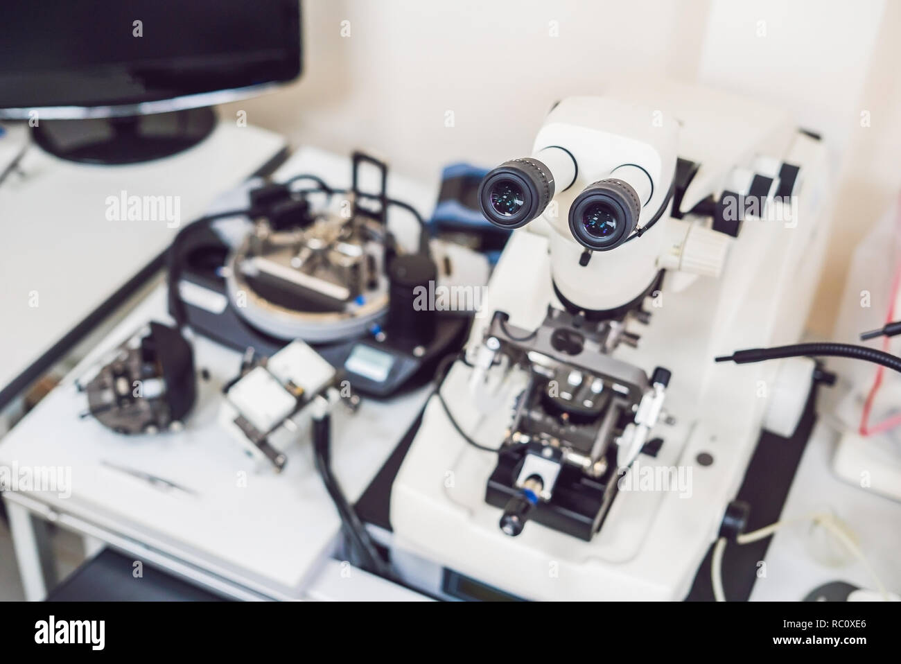 metallographic microscope used for metall's surface investigation in ...