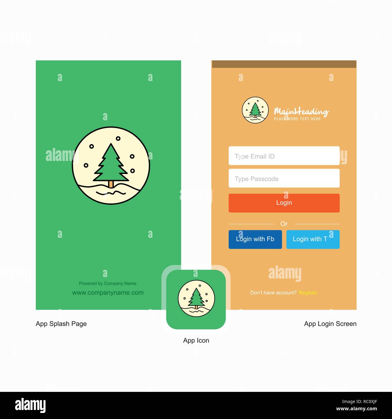 Company Christmas tree Splash Screen and Login Page design with Logo ...