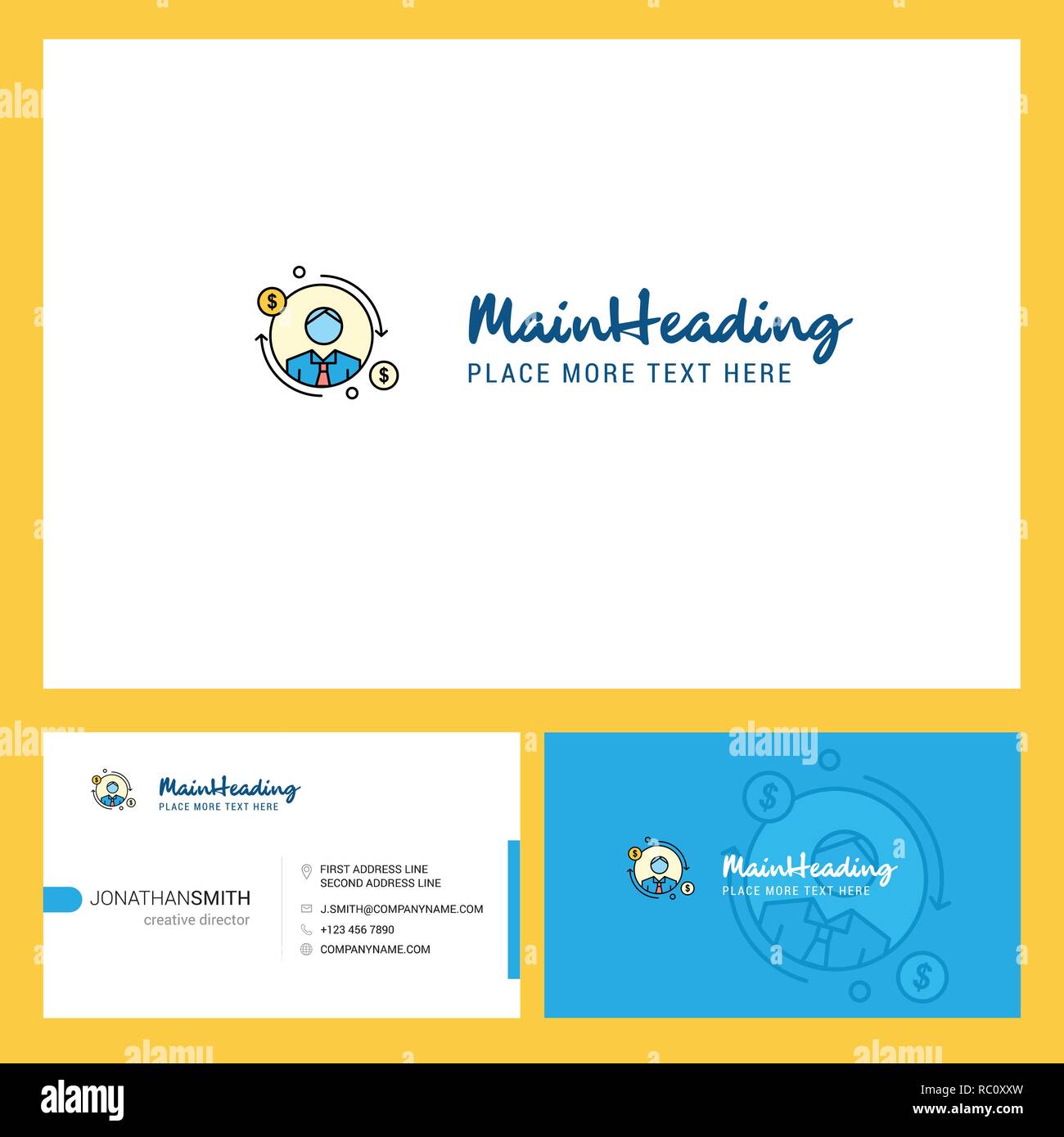 Avatar Logo design with Tagline & Front and Back Busienss Card Template ...