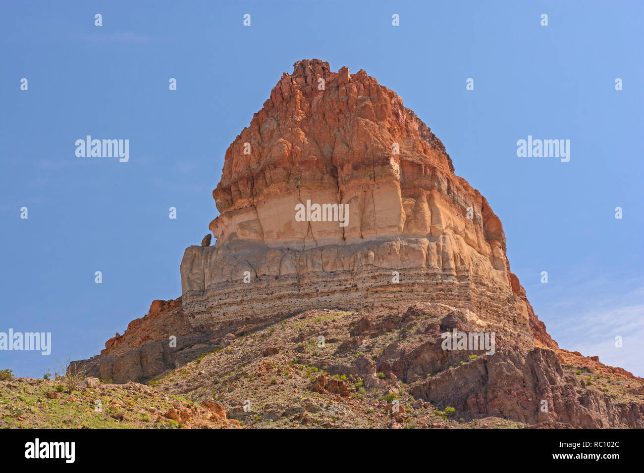 Colorful Butte in a Desert Landscape in Big Bend National Park Stock ...