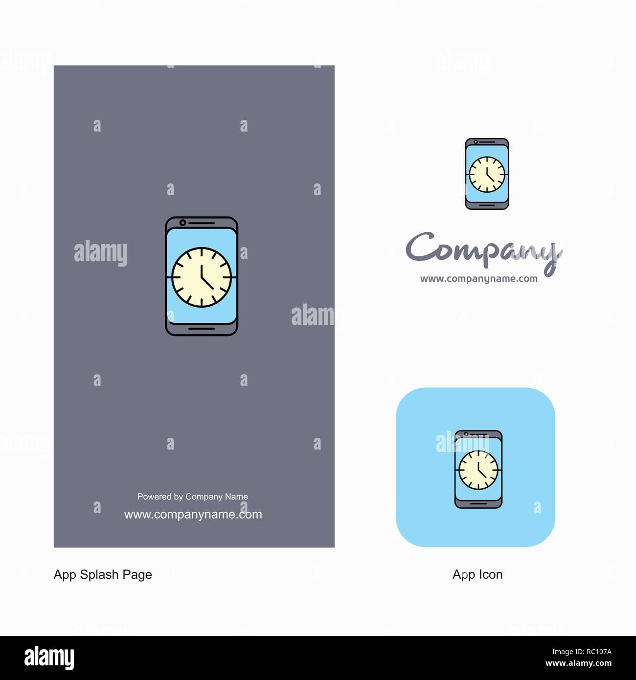 Clock Company Logo App Icon and Splash Page Design. Creative Business ...