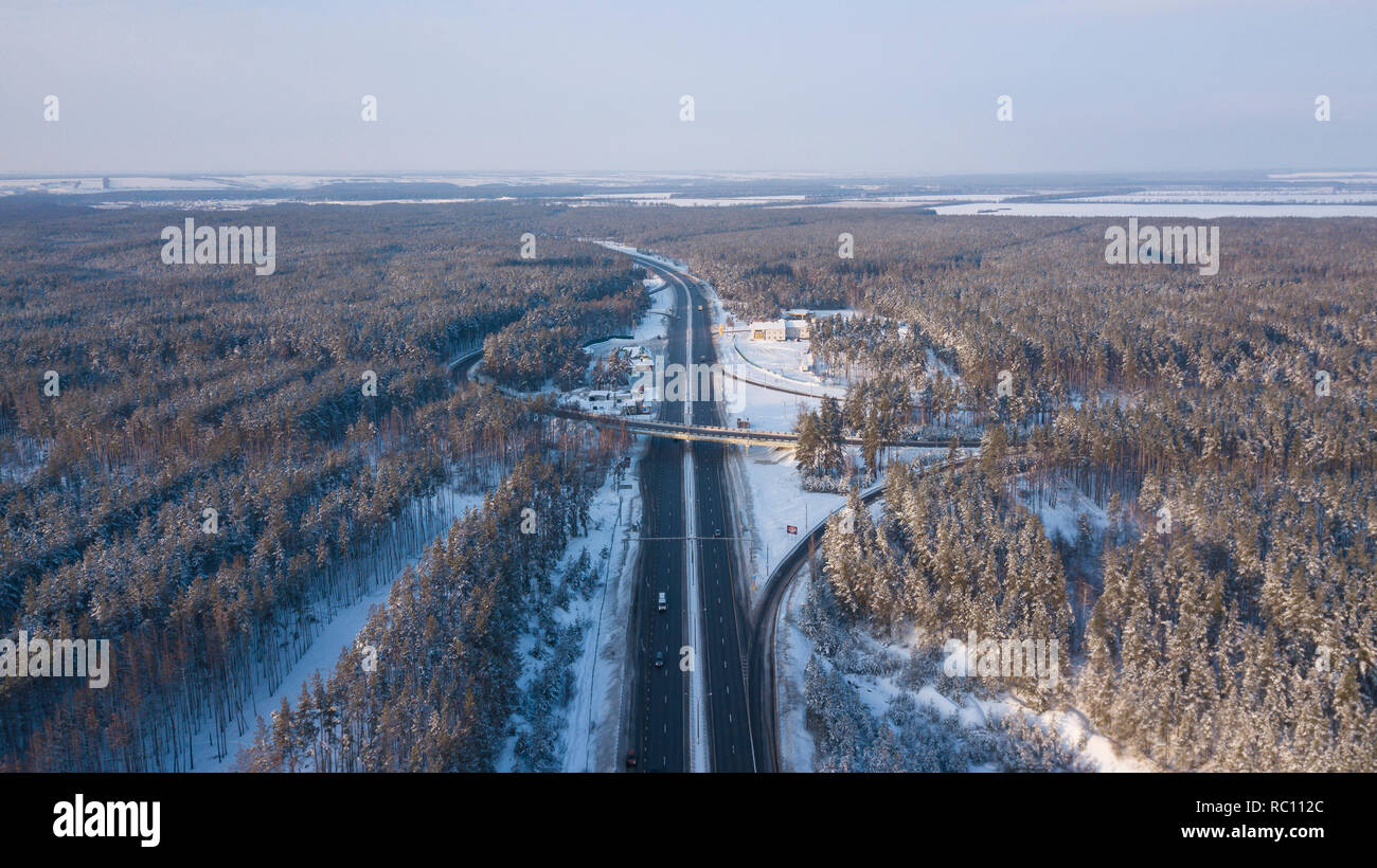 View from above with circle road. Top down view of traffic jam Stock ...