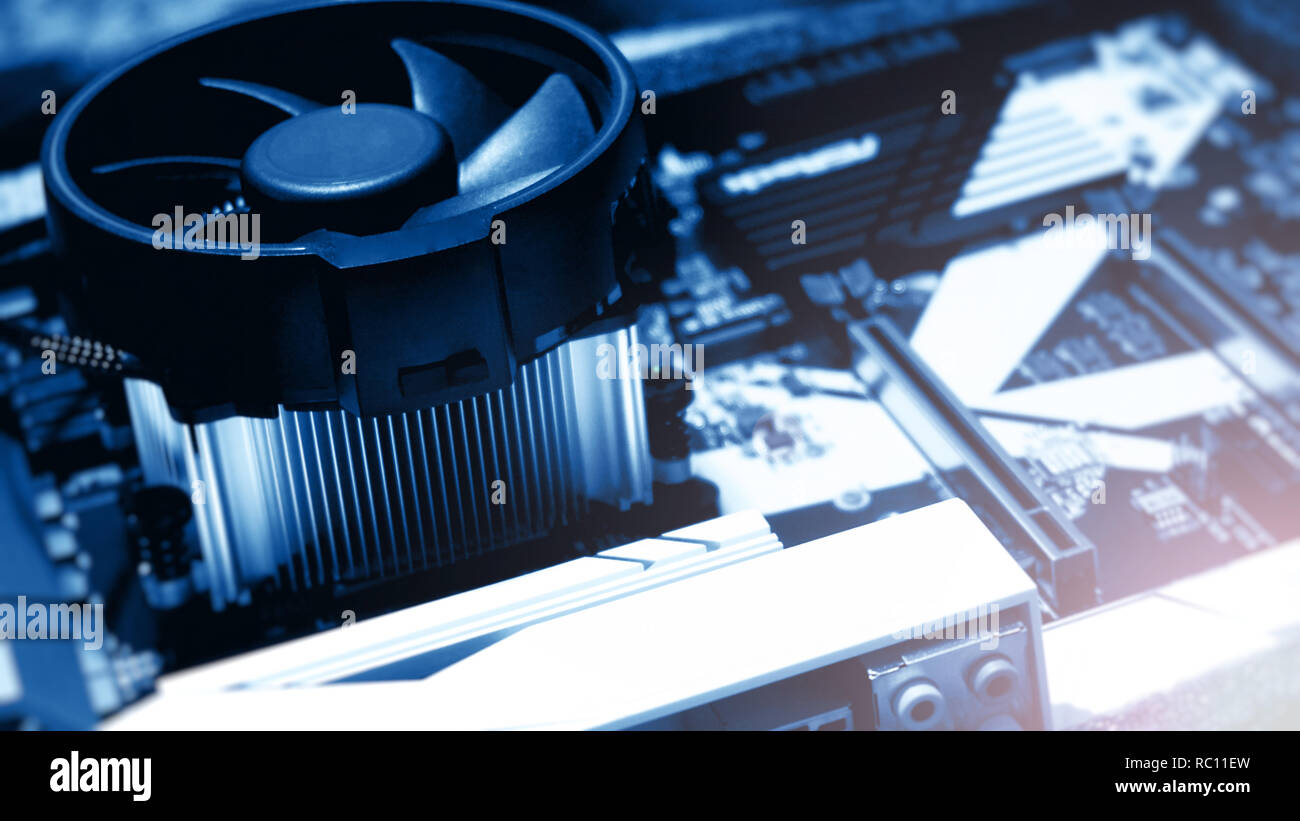 Circuit board. Electronic computer hardware technology. Motherboard ...