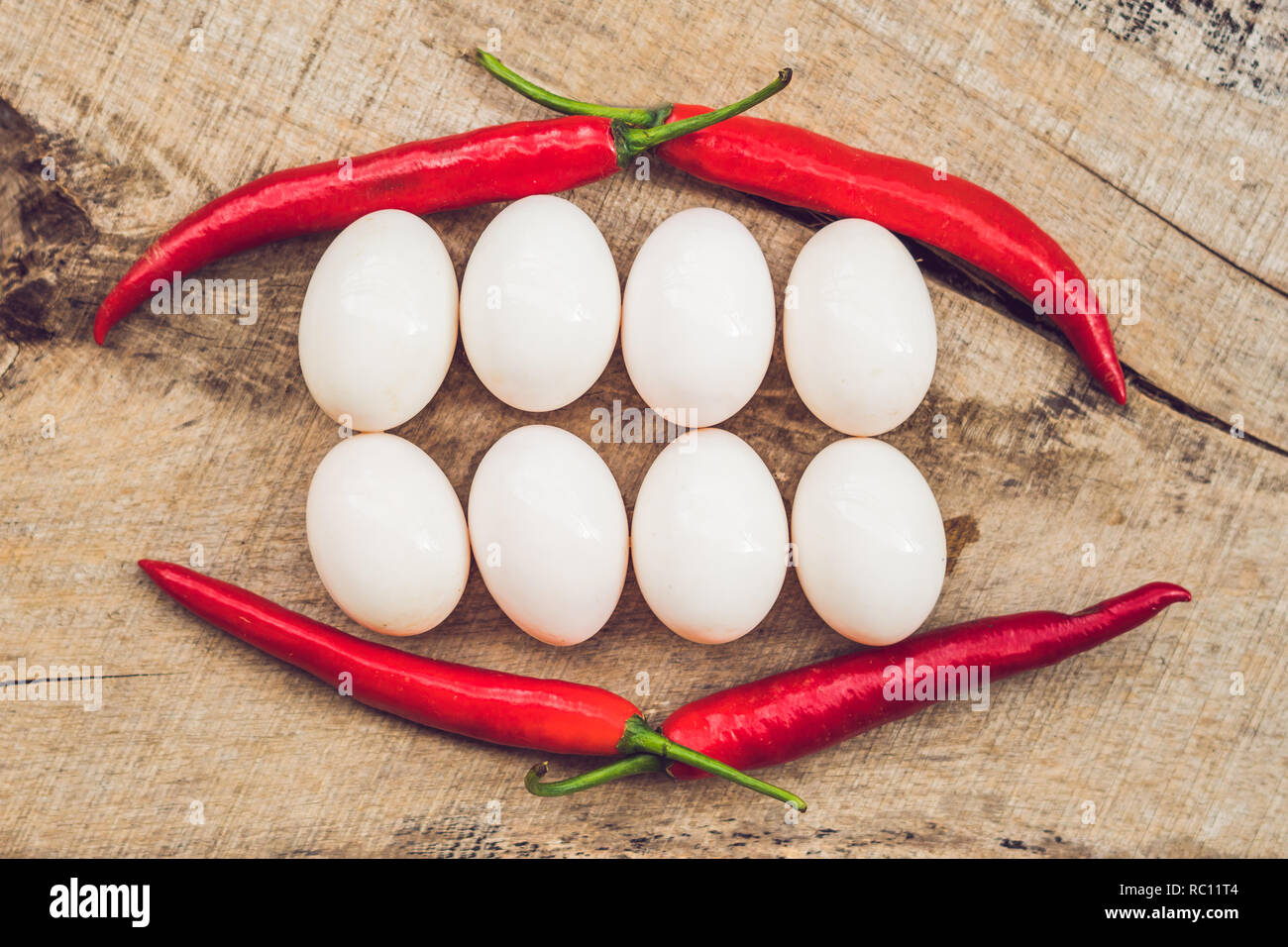 Healthy Smiling food face. Breakfast food concept, happy easter concept ...