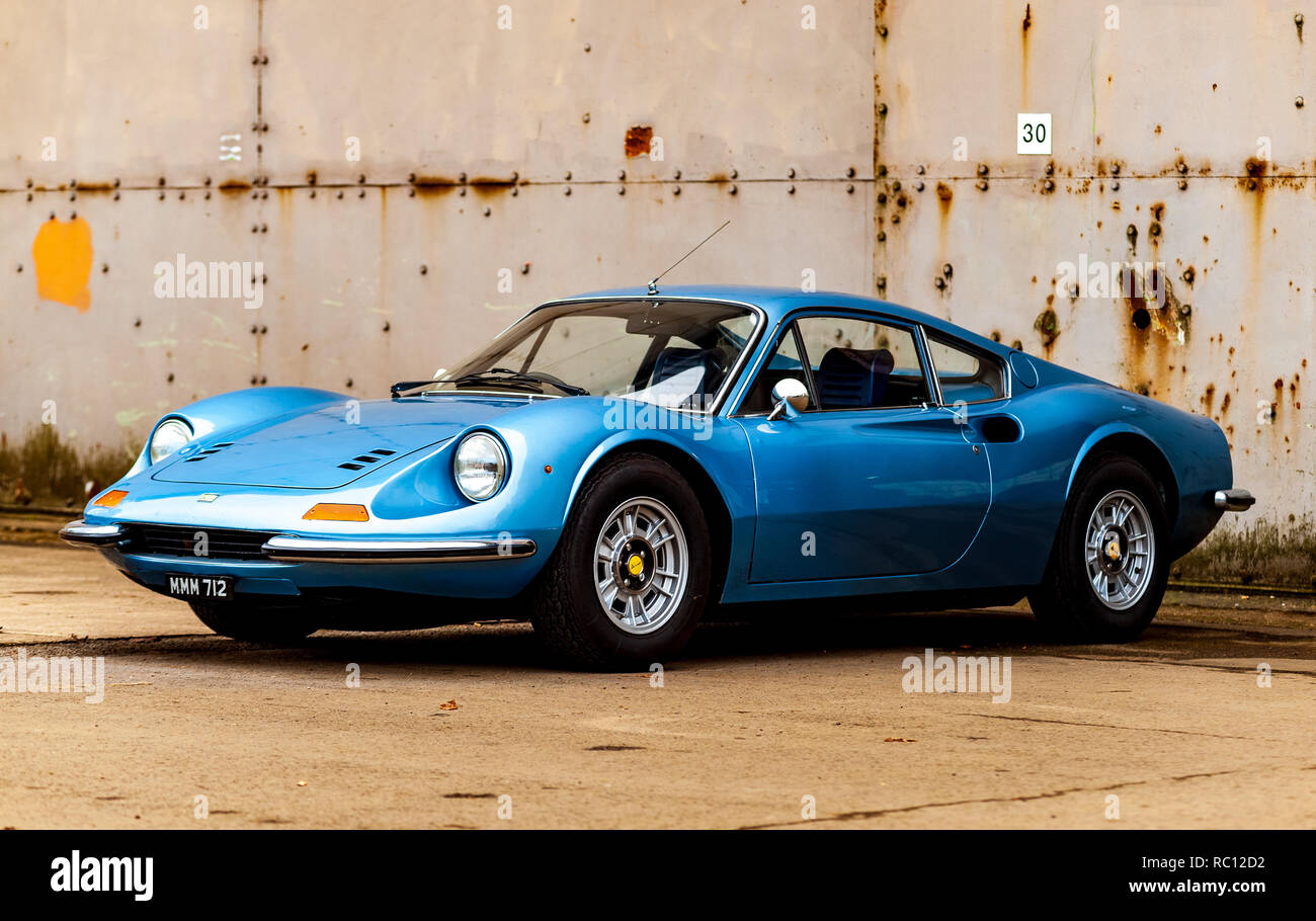 Ferrari Dino in pale metallic blue Stock Photo - Alamy