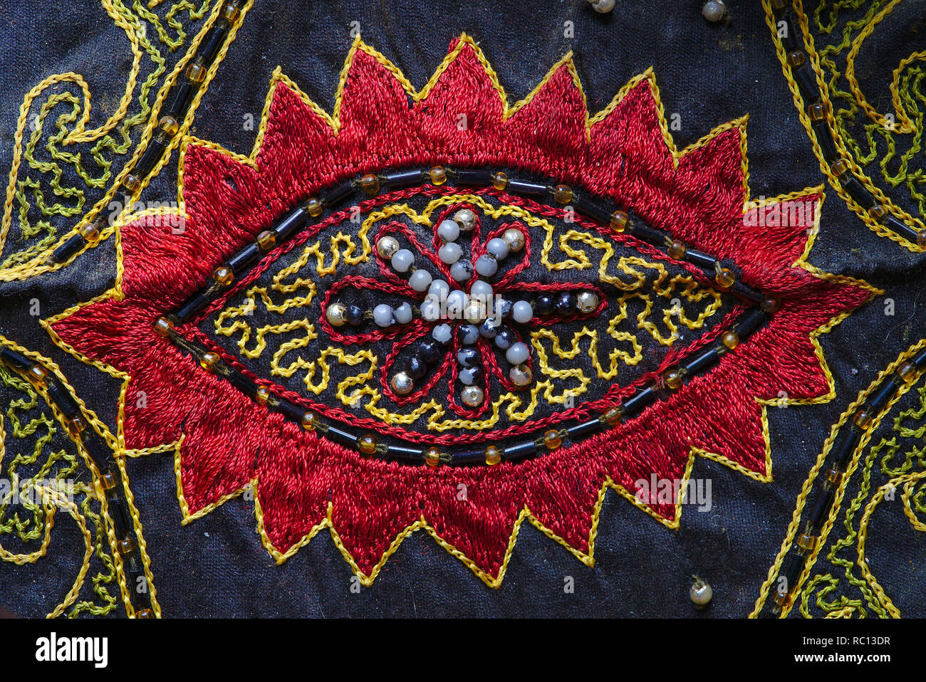 Indian patchwork detail, traditional handicraft handmade. decorative ...
