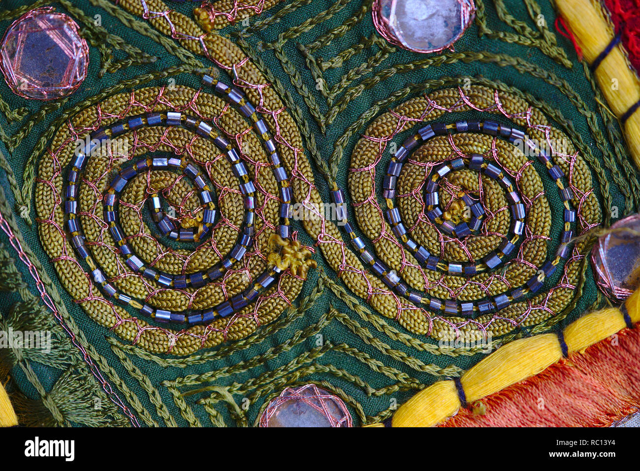 Indian patchwork detail, traditional handicraft handmade. decorative ...