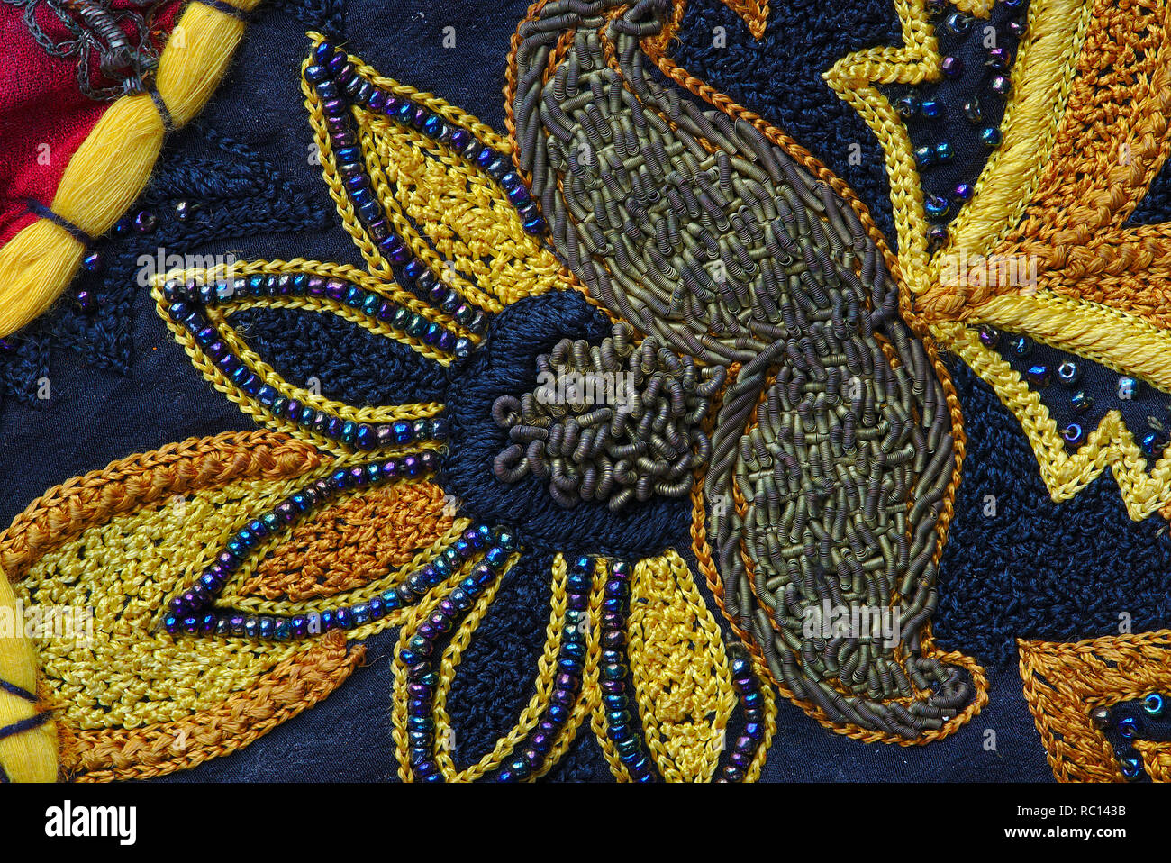 Indian patchwork detail, traditional handicraft handmade. decorative ...