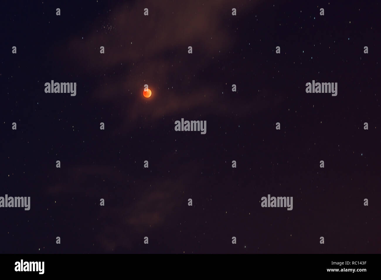 blood moon concept of a red full moon against a black sky Stock Photo ...