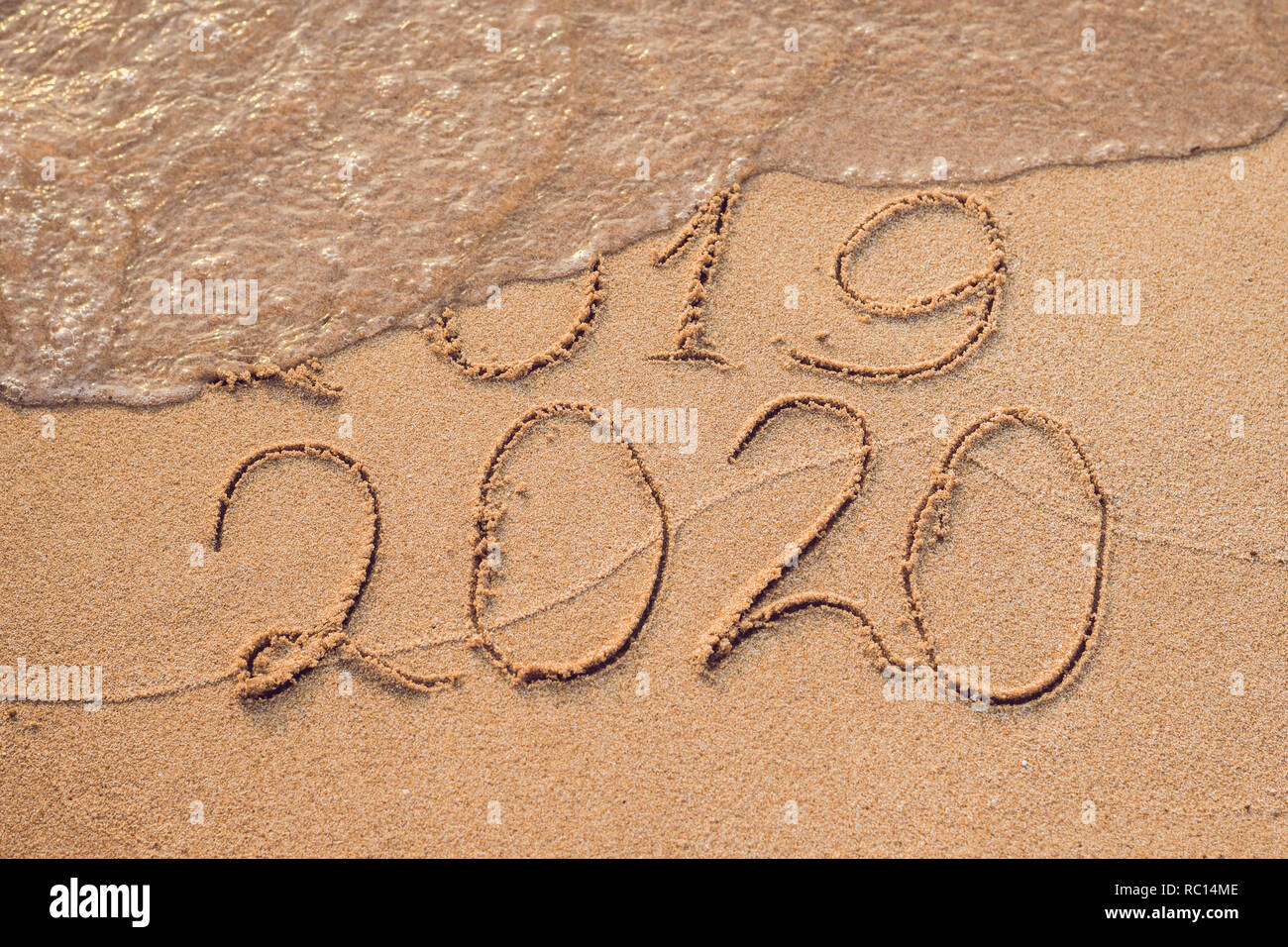 2020 new year beach hi-res stock photography and images - Alamy