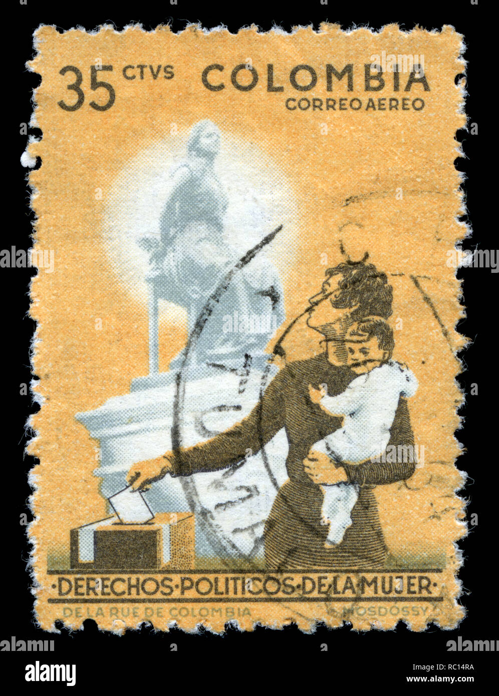 Colombia postage stamp hi-res stock photography and images - Alamy