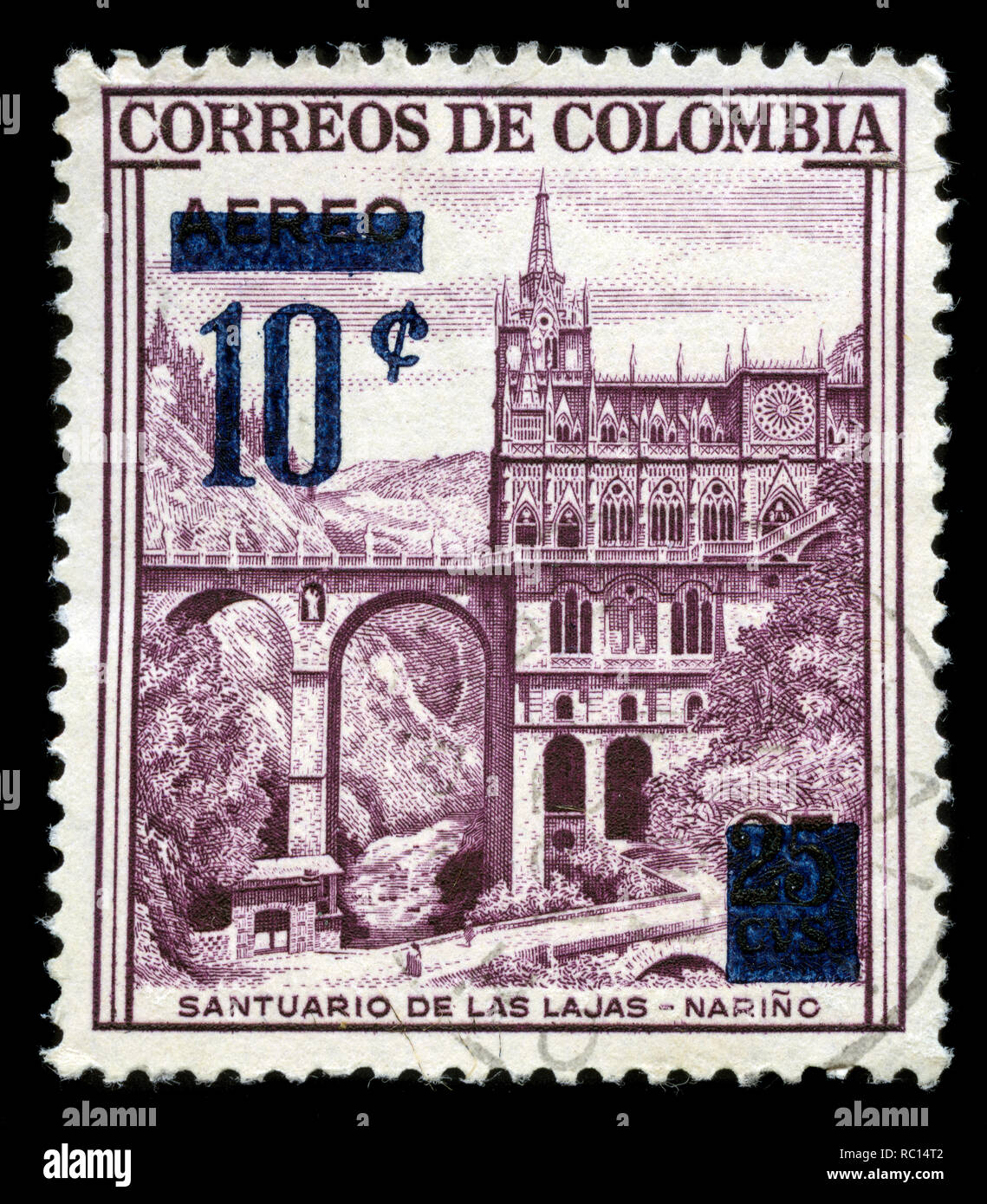 Postage stamp from Colombia in the Previous issues Overprinted (1958-59 ...