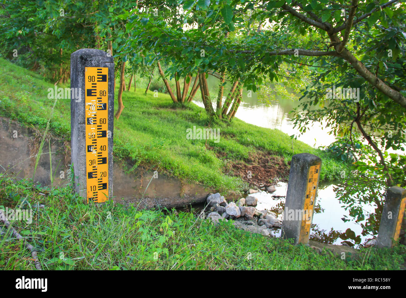Flood depth indicator sign hi-res stock photography and images - Alamy