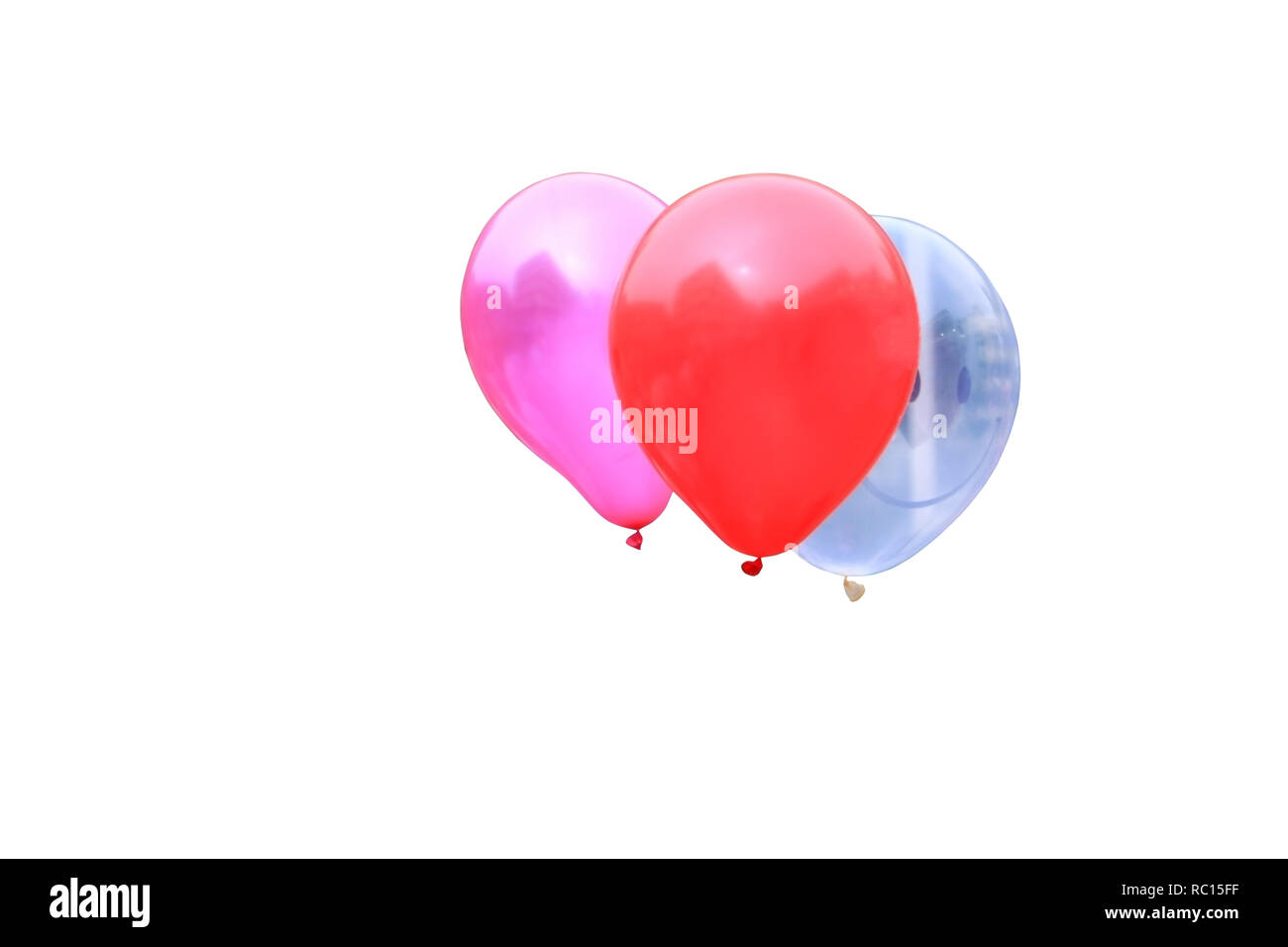 balloon red, pink, blue, beautiful on isolated white background and ...