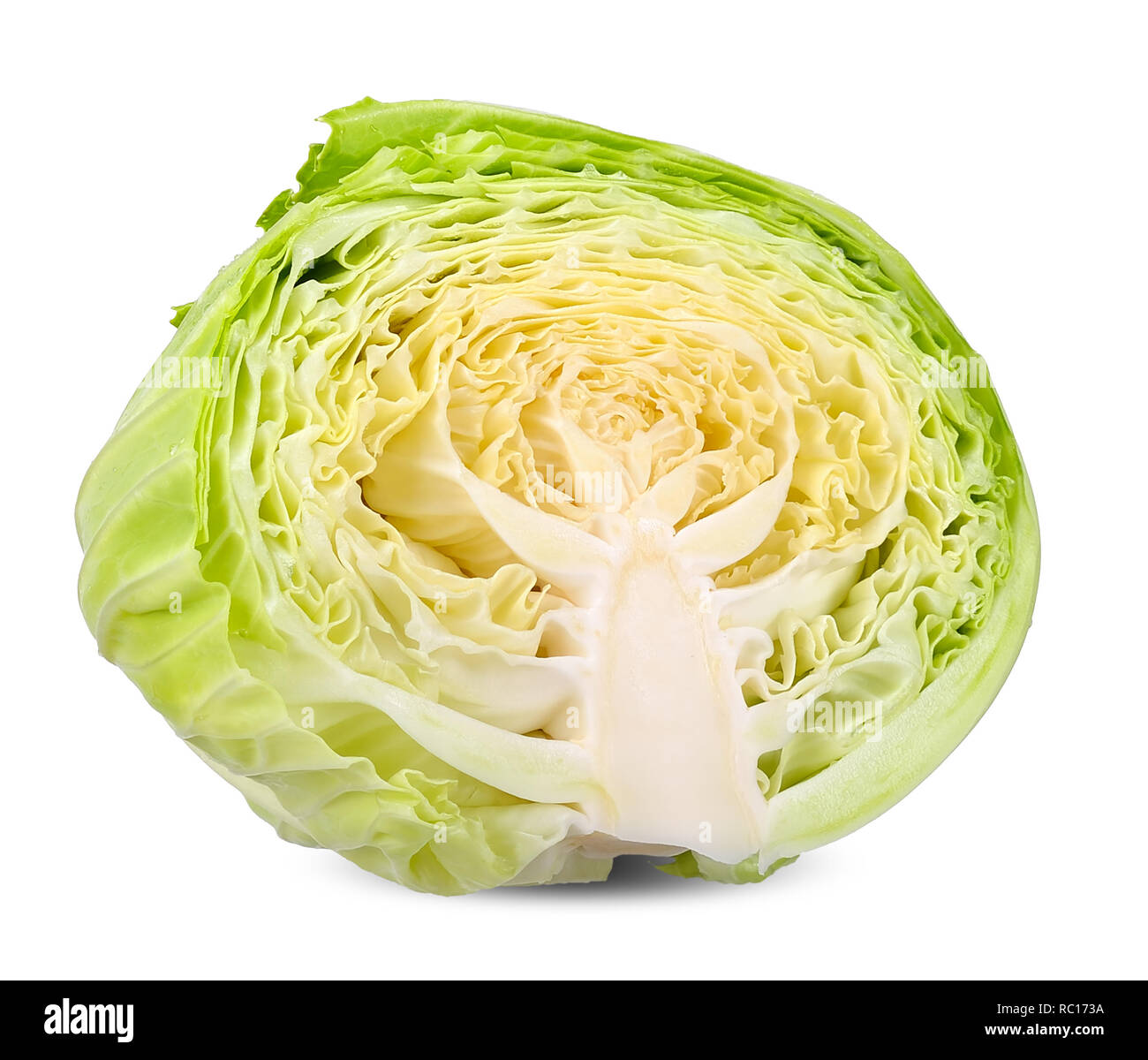 Half Cabbage isolated on white clipping path Stock Photo - Alamy