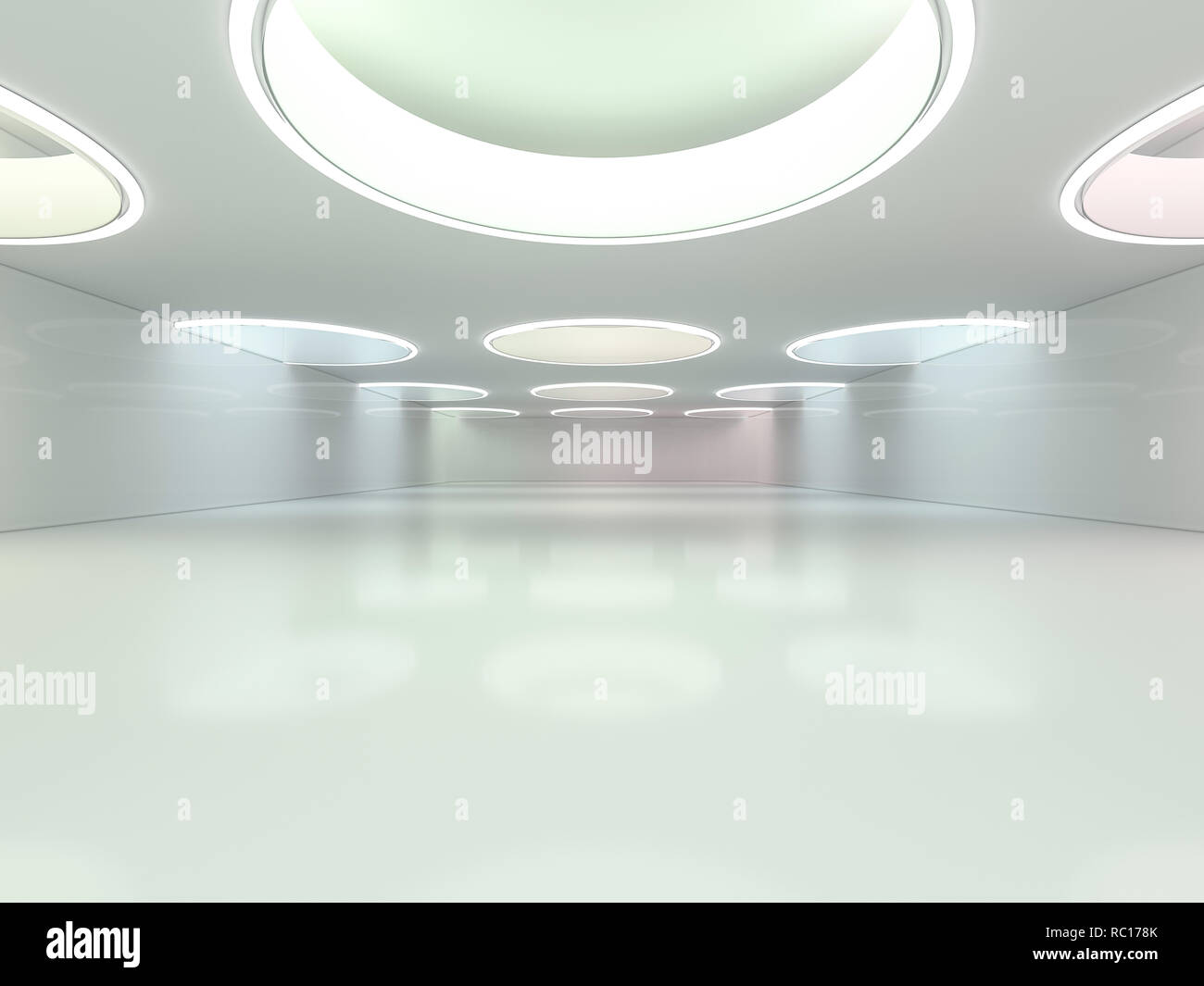 Abstract modern architecture background, empty open space interior. 3D ...