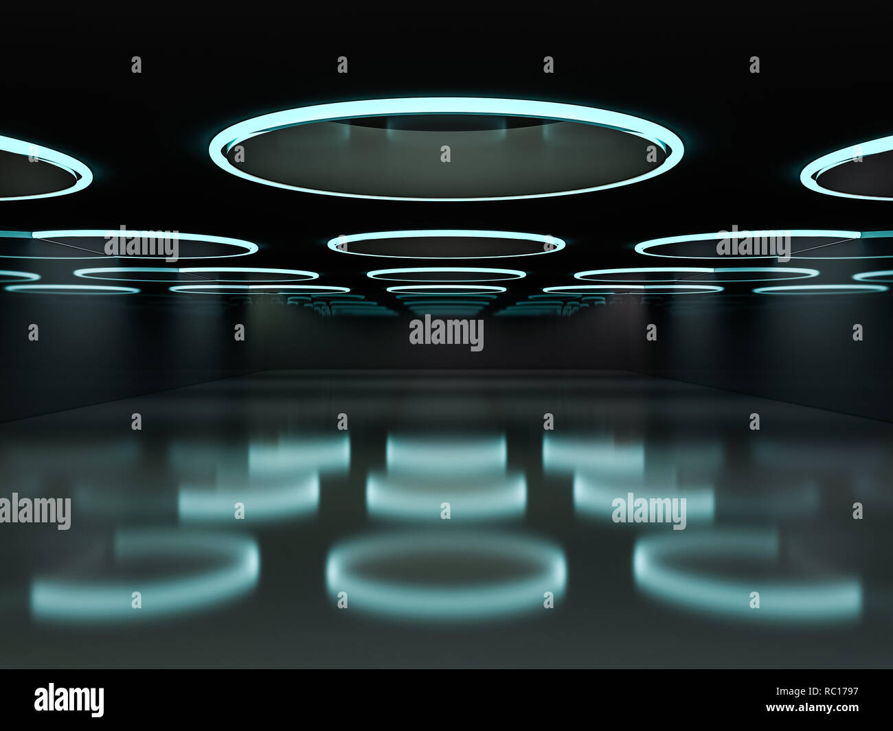 Abstract modern architecture background, empty open space interior. 3D ...