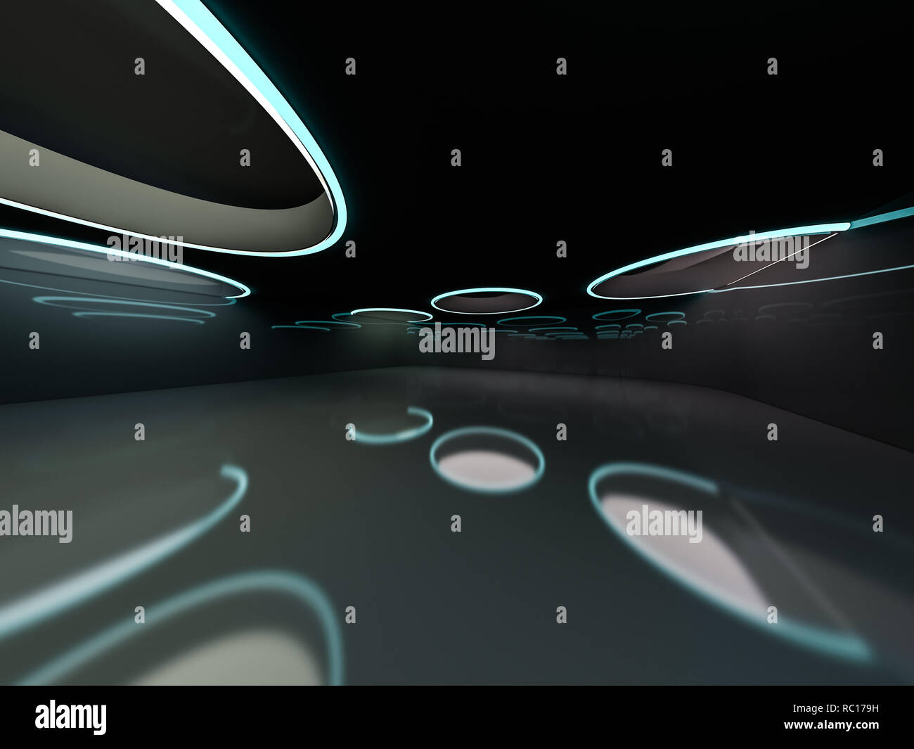 Abstract modern architecture background, empty open space interior. 3D ...