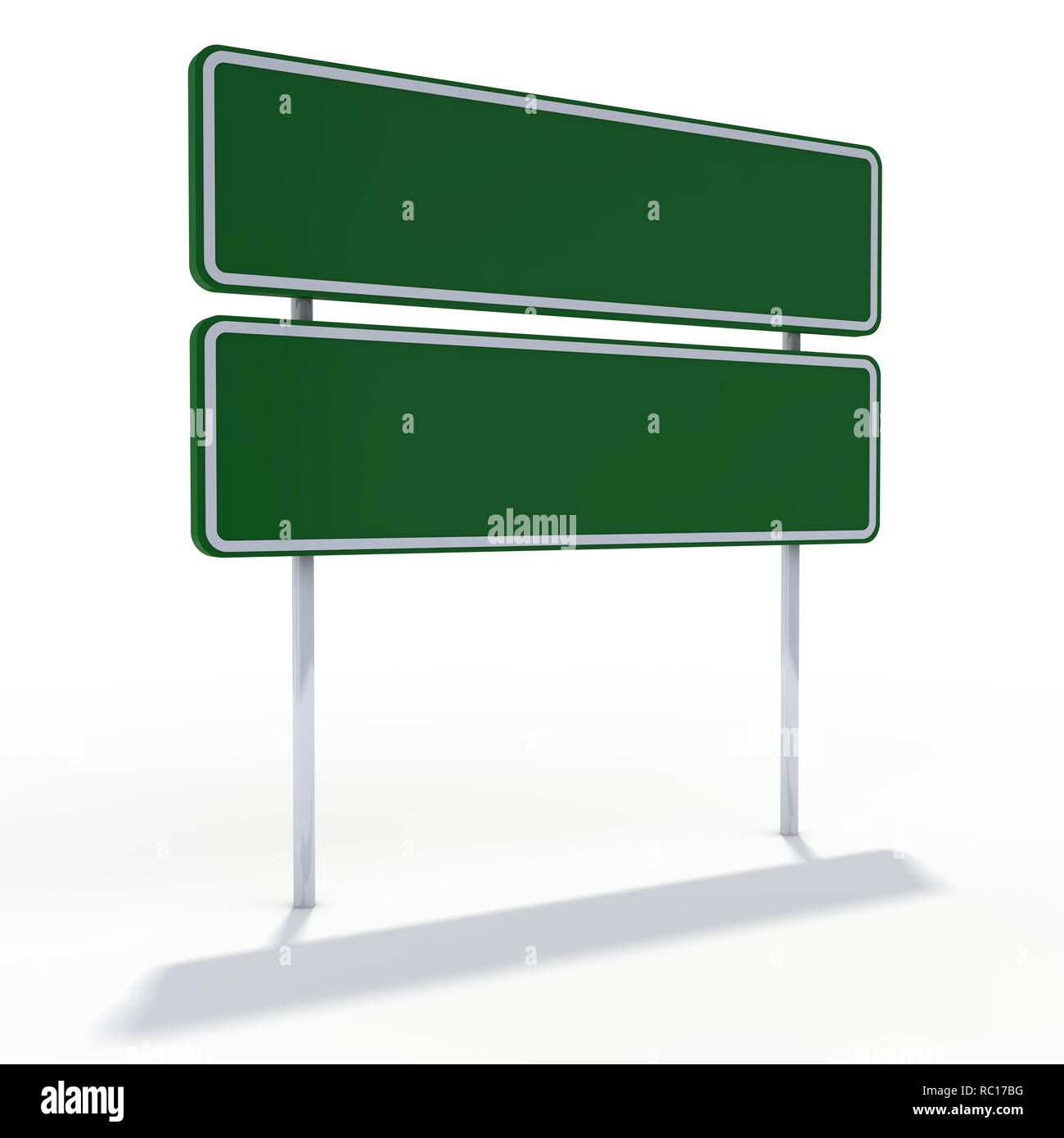Blank Green Road Sign