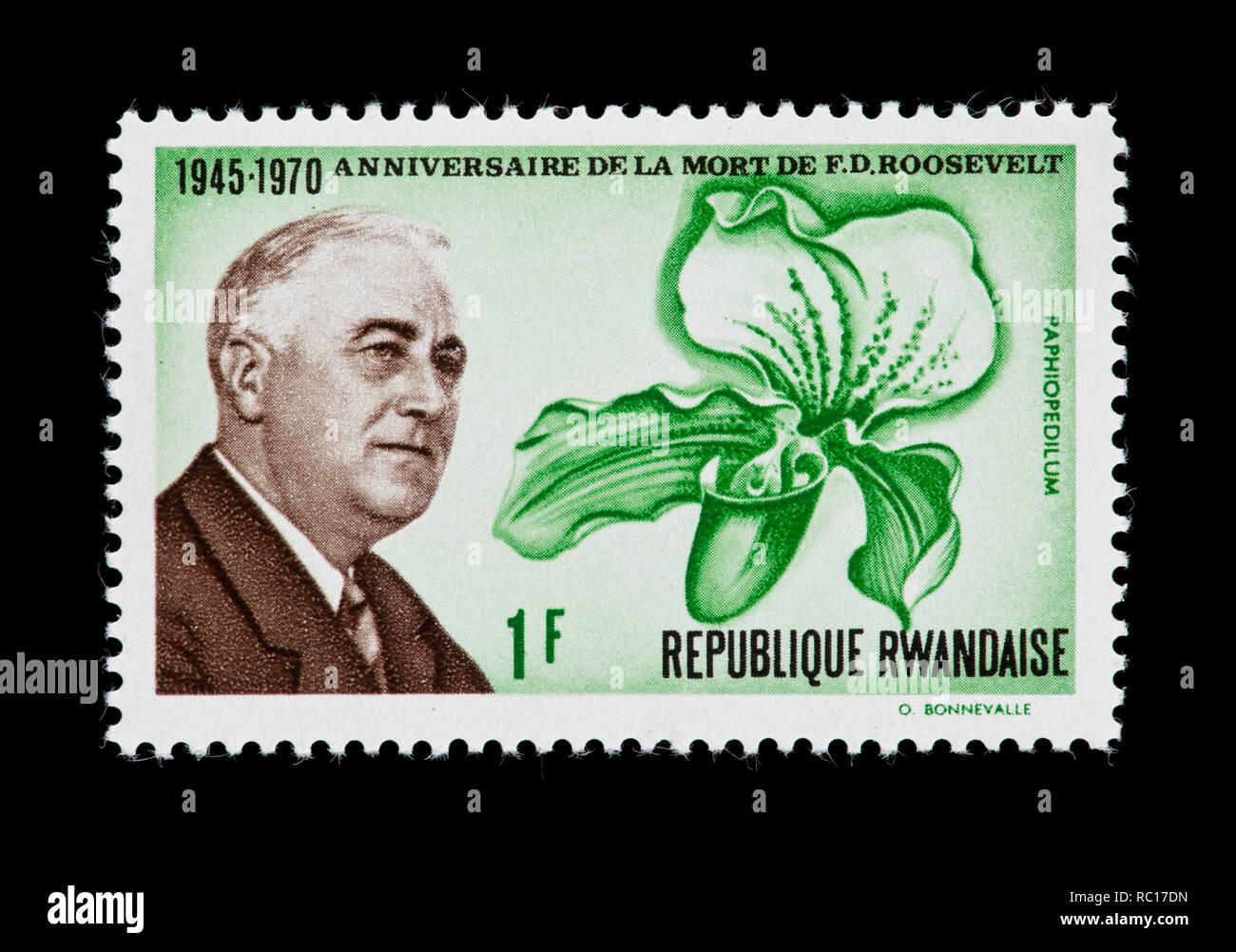 Postage stamp from Rwanda depicting Franklin Delano Roosevelt on the ...