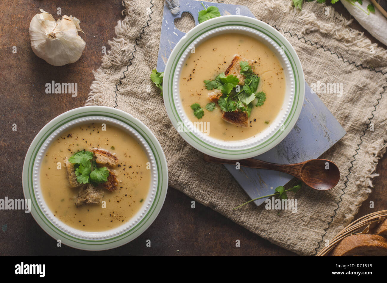Delicious homemade soup, food photography, bio organic food Stock Photo ...