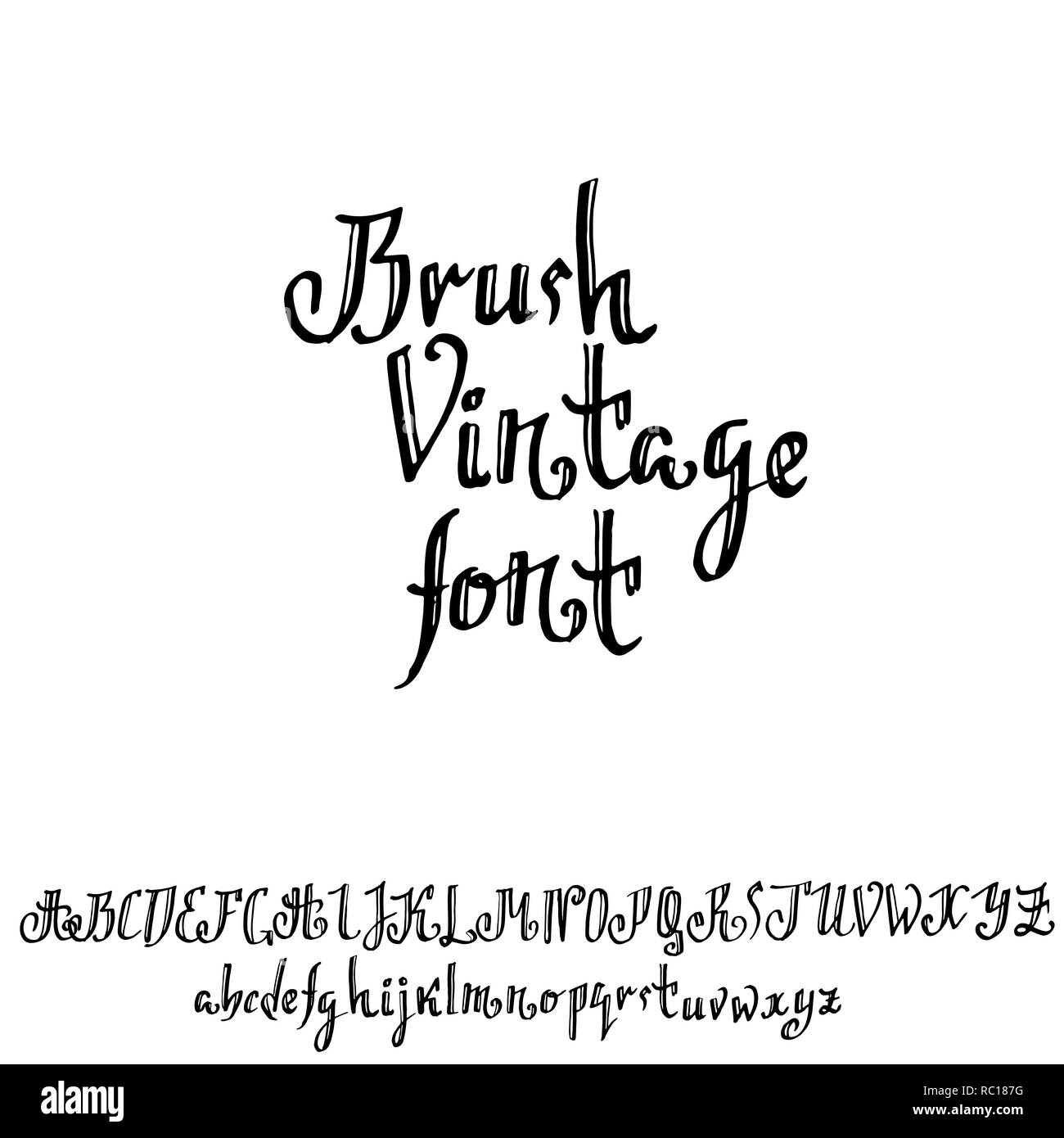 Grunge old pen gothic font. Blackletter script. Vector illustration ...