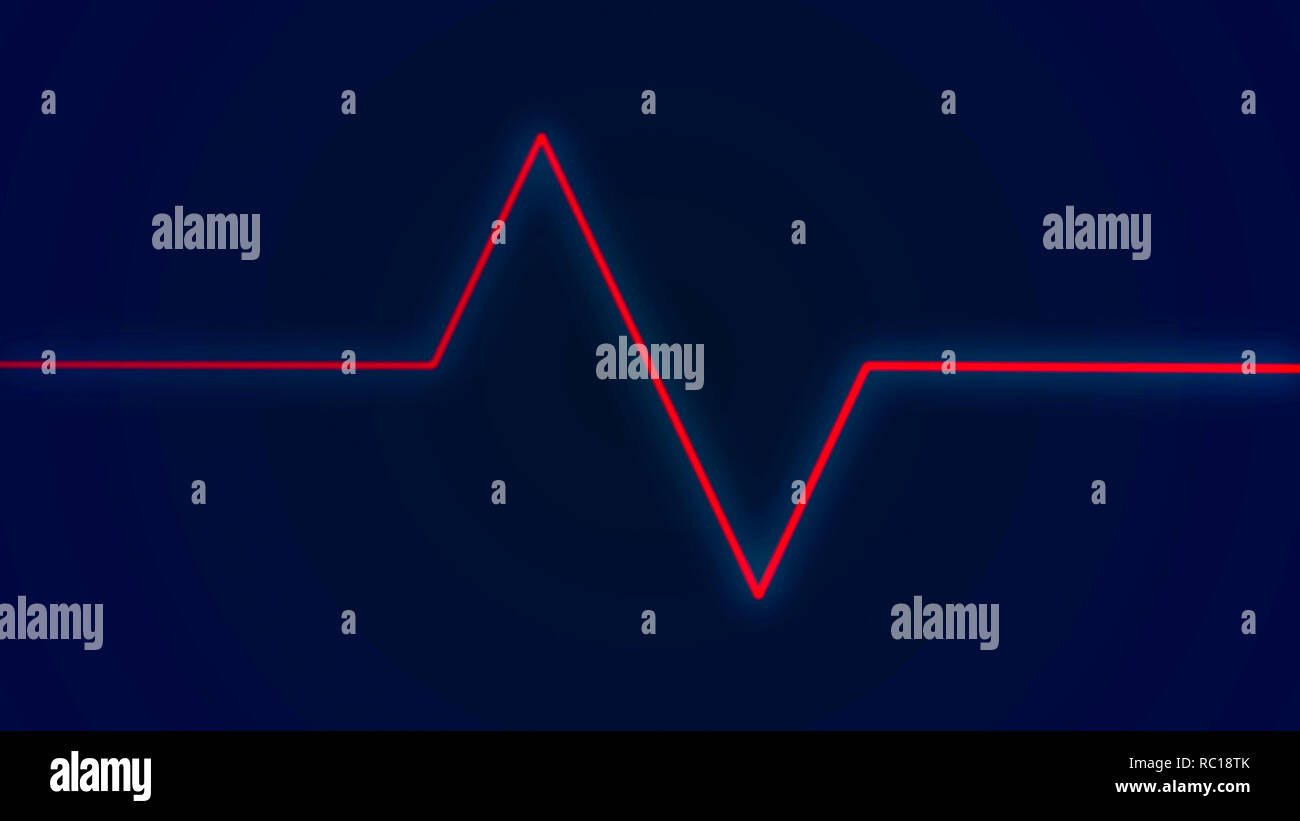 Red heartbeat pulse on cardiogram screen, cardio healthcare concept ...