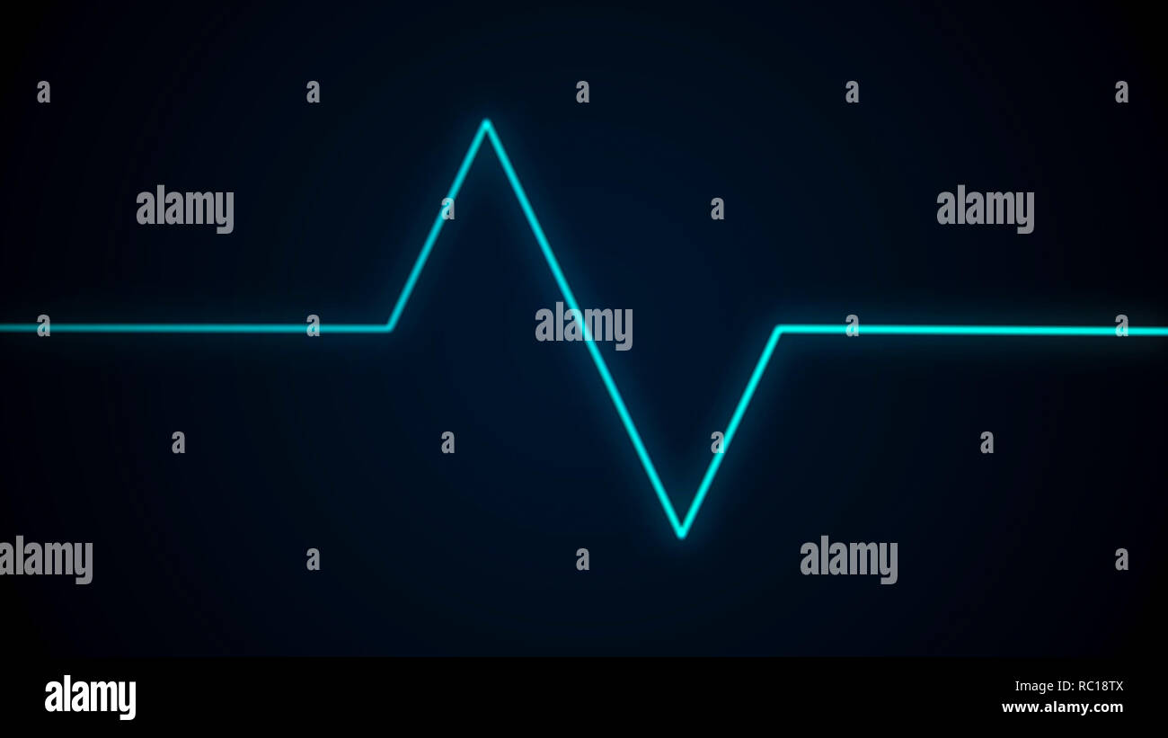 Blue heartbeat pulse on cardiogram screen, EKG ECG cardio healthcare ...