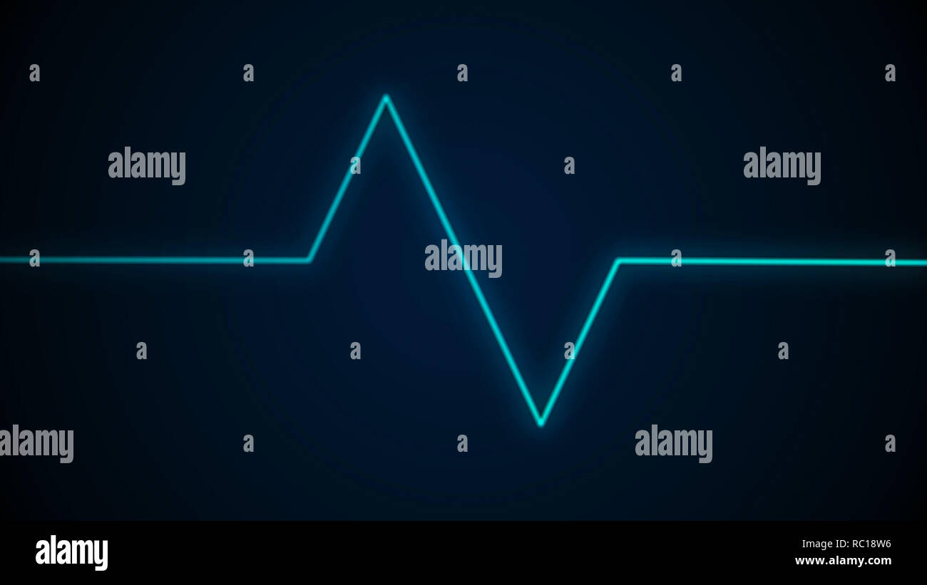 Blue heartbeat pulse on cardiogram screen, EKG ECG cardio healthcare ...