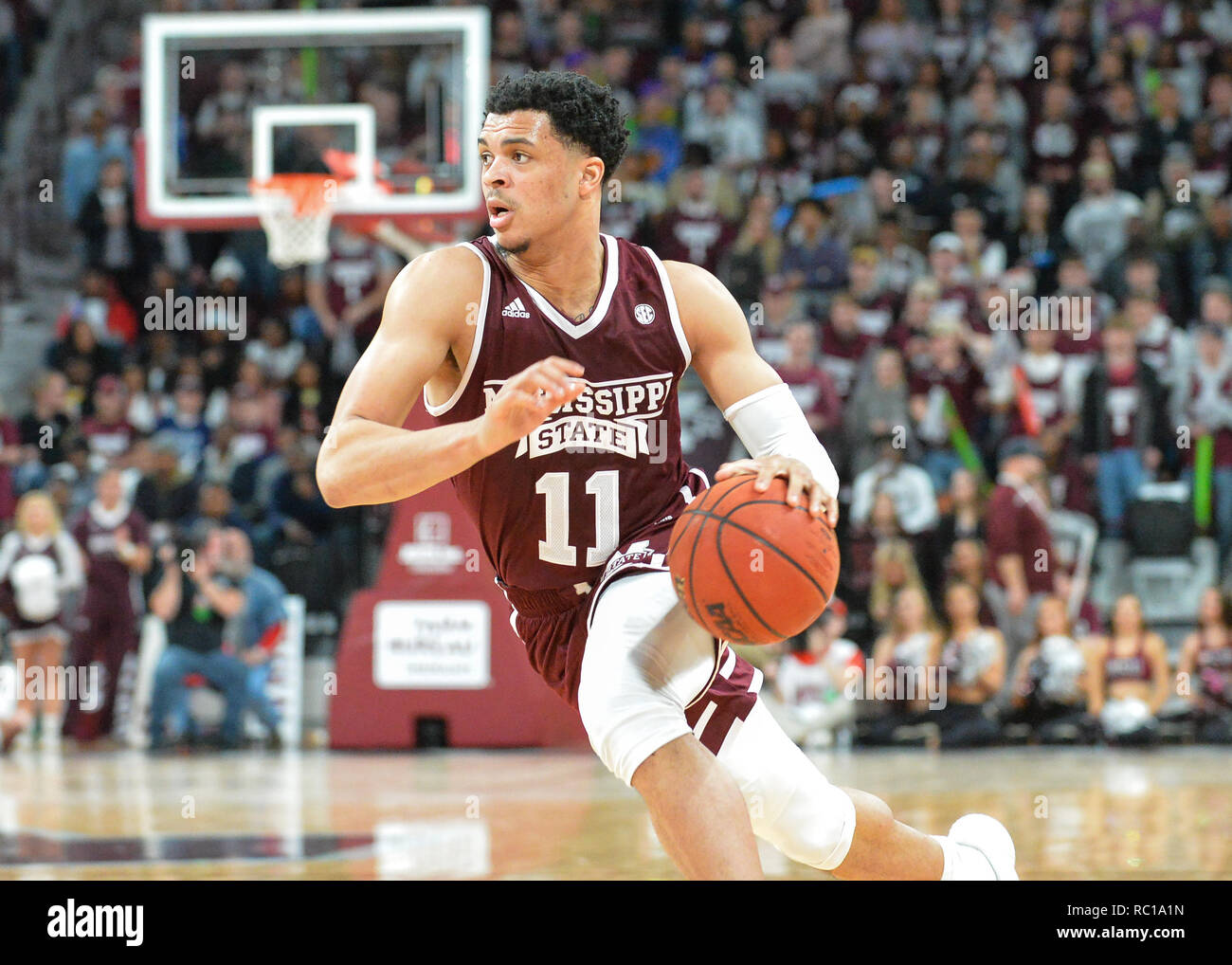 Starkville, MS, USA. 12th Jan, 2019. Mississippi State guard, Quinndary ...