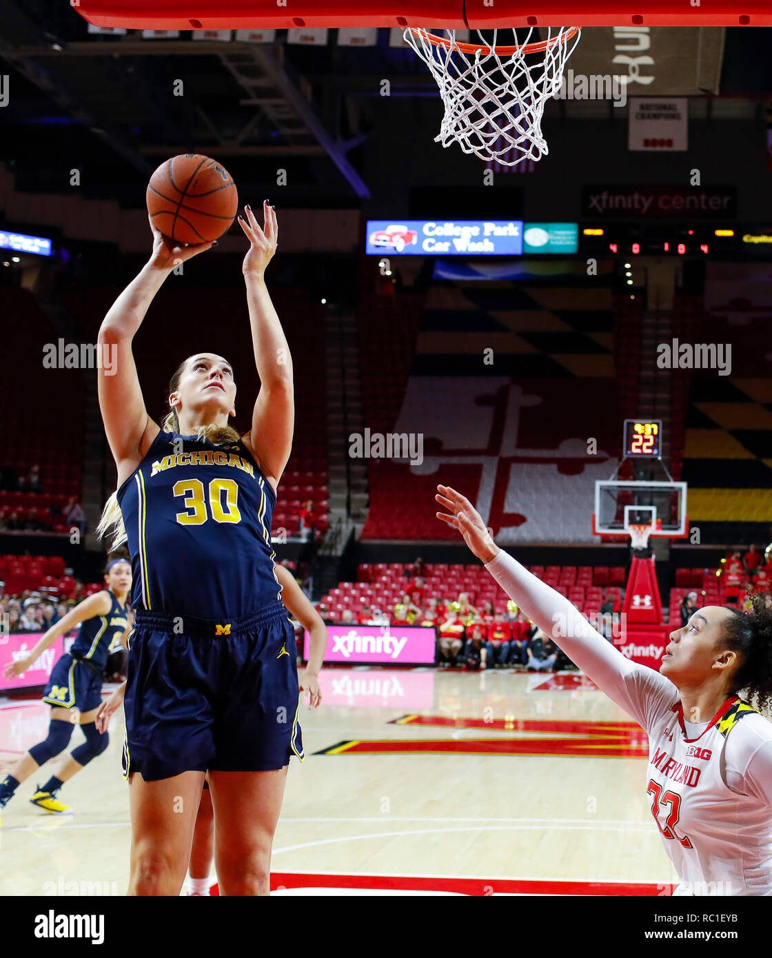 College Park, MD, USA. 12th Jan, 2019. Michigan Wolverines Forward ...