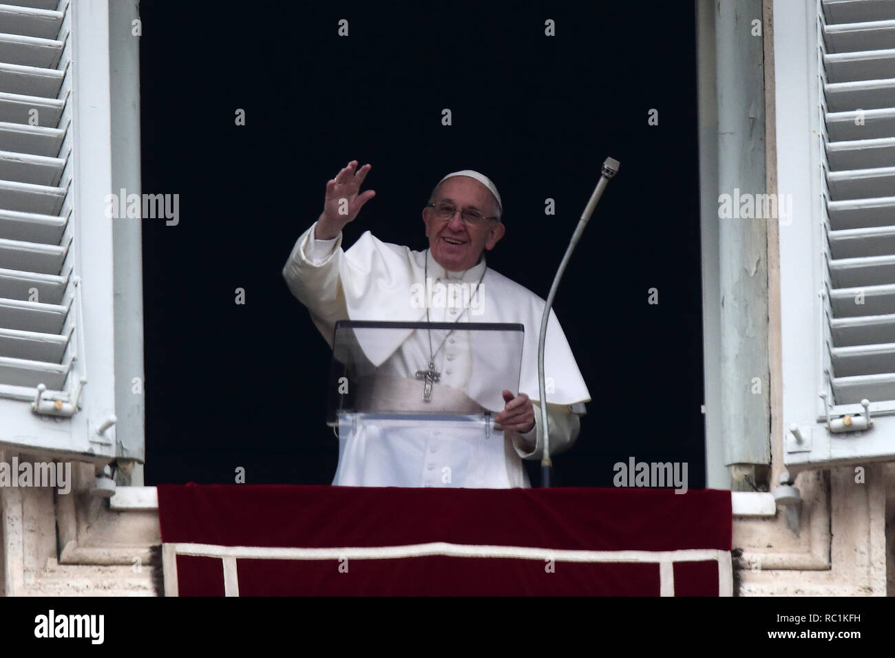 Vatican City, 13th January 2019. (Holy See) POPE FRANCIS delivers ...