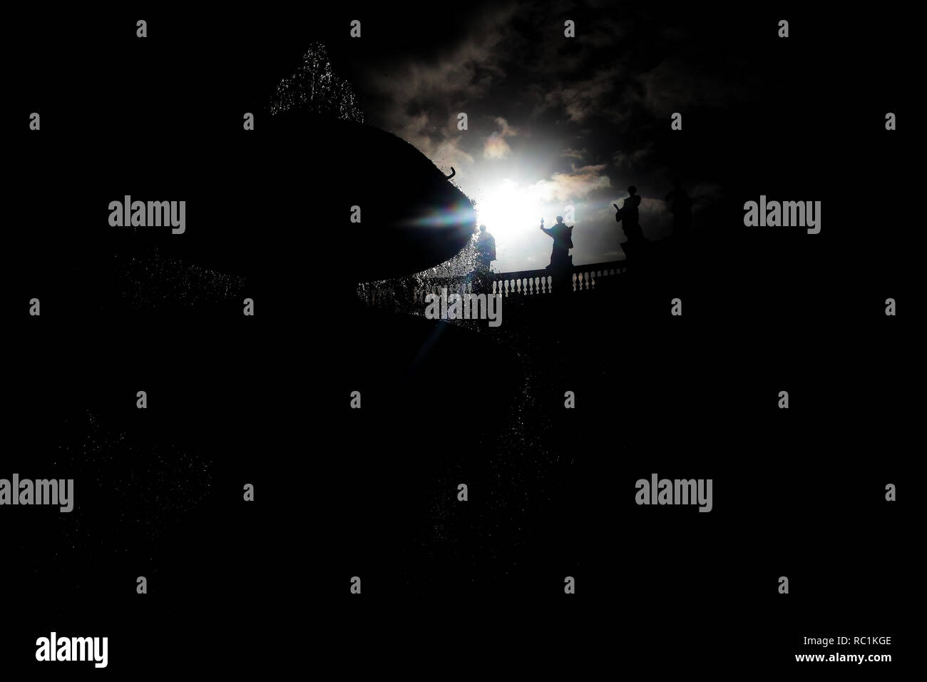 Vatican City, 13th January 2019. (Holy See) Fountain and colonnade's ...