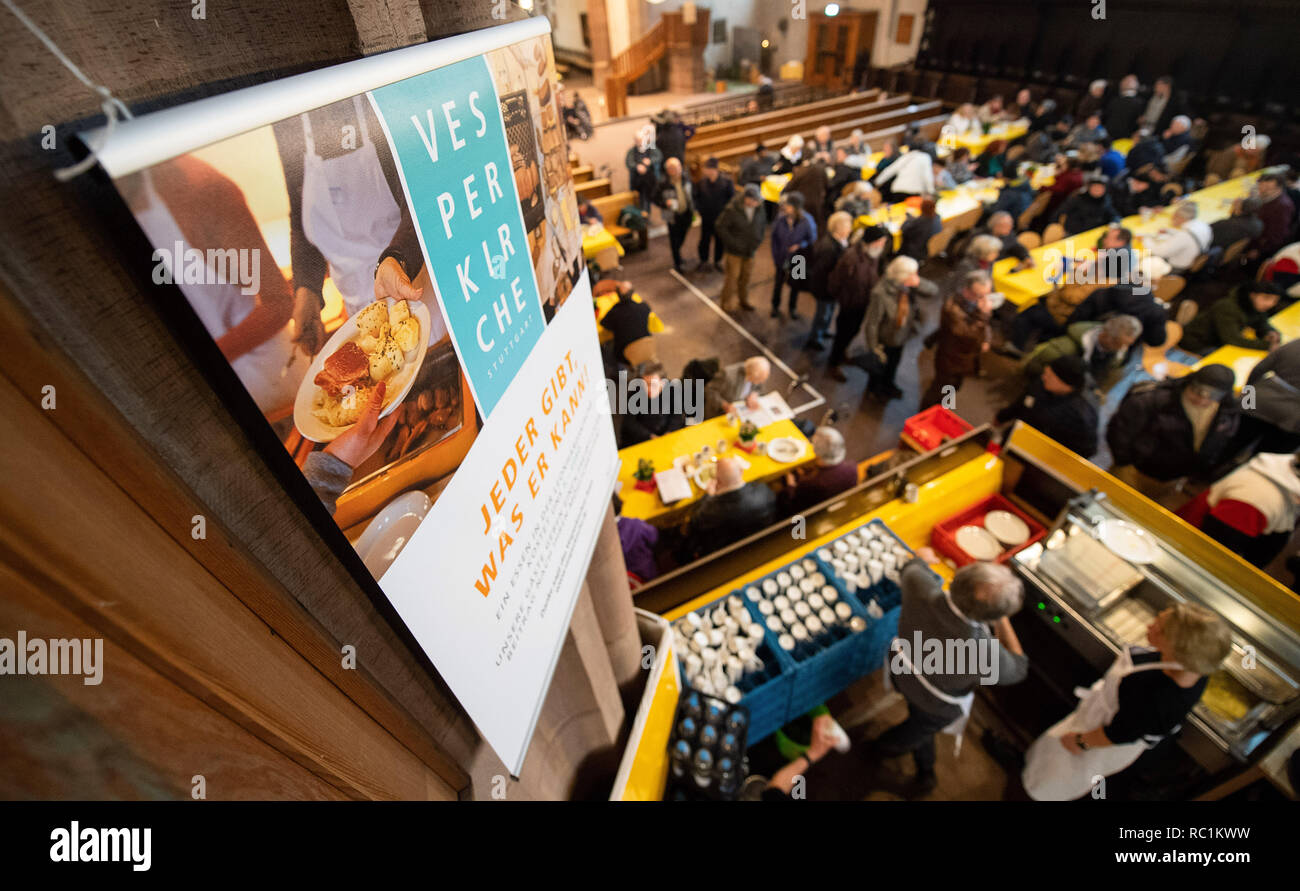 Stuttgart, Germany. 13th Jan, 2019. A banner with the inscription ...