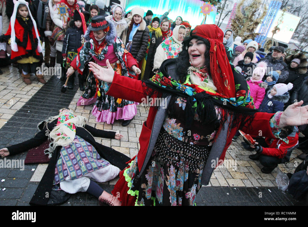 Kiev, Ukraine. 13th Jan, 2019. People wearing traditional clothes ...