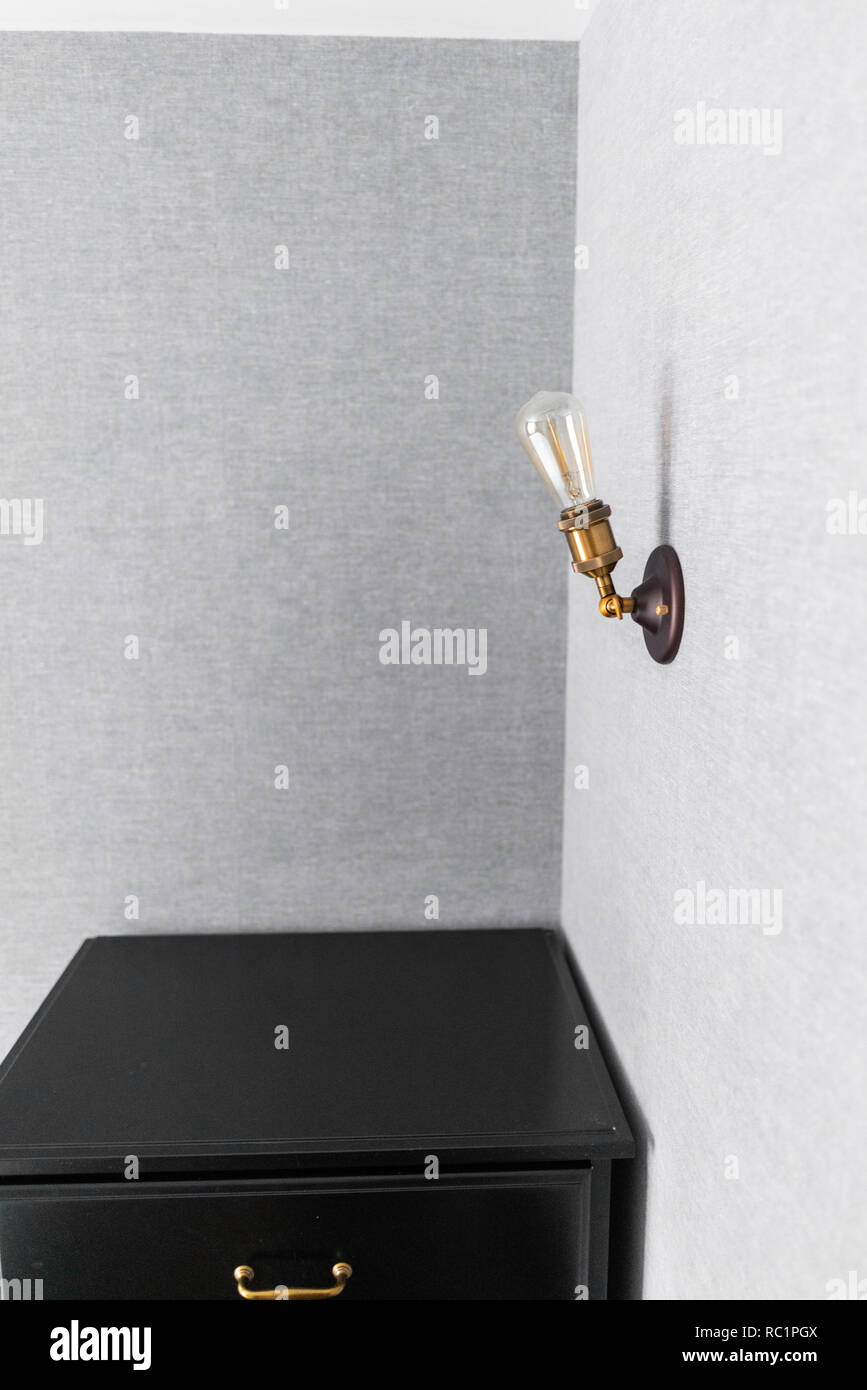 glass round bulbs with a spiral on wall Stock Photo - Alamy