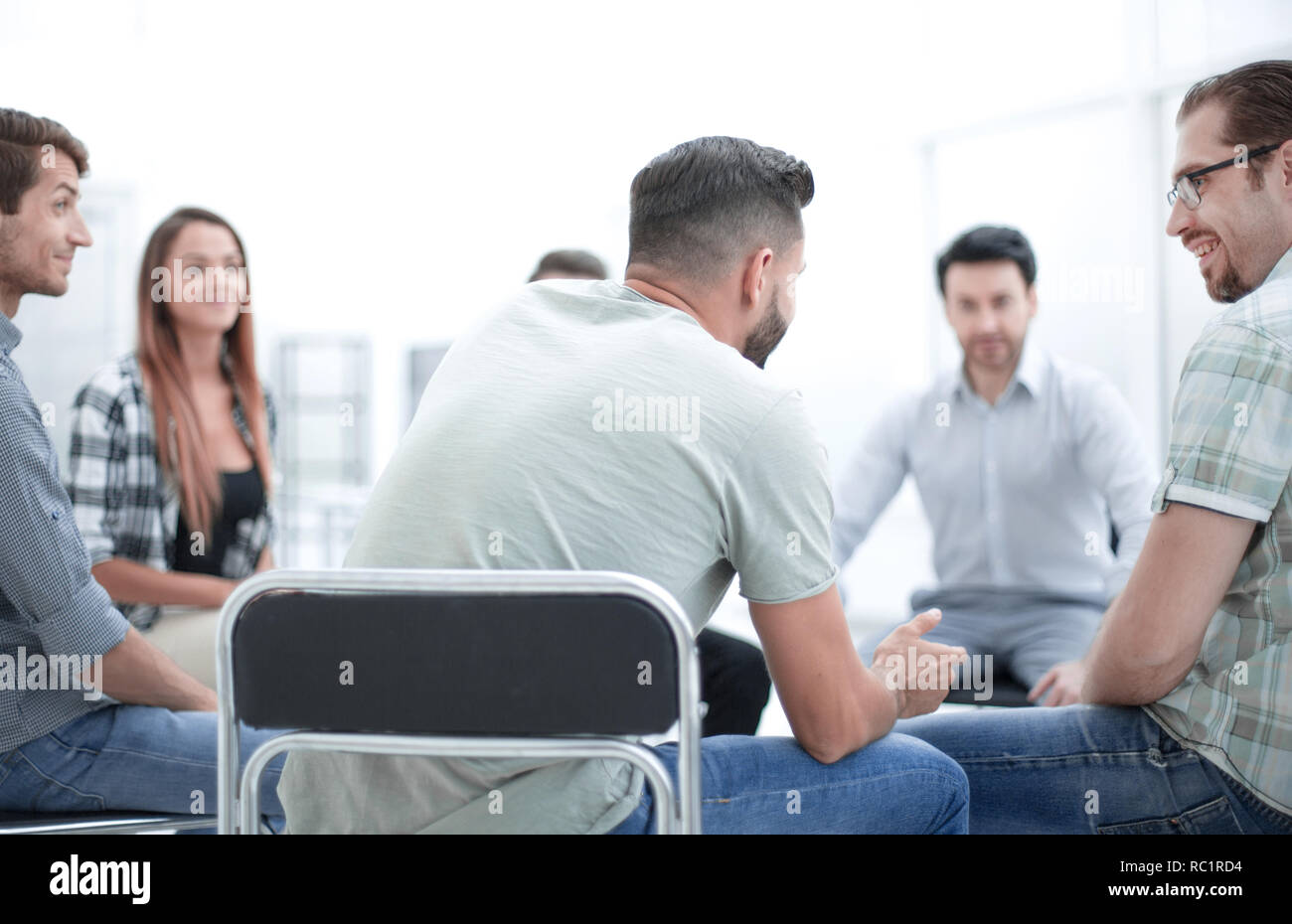 business team discussing current tasks Stock Photo - Alamy