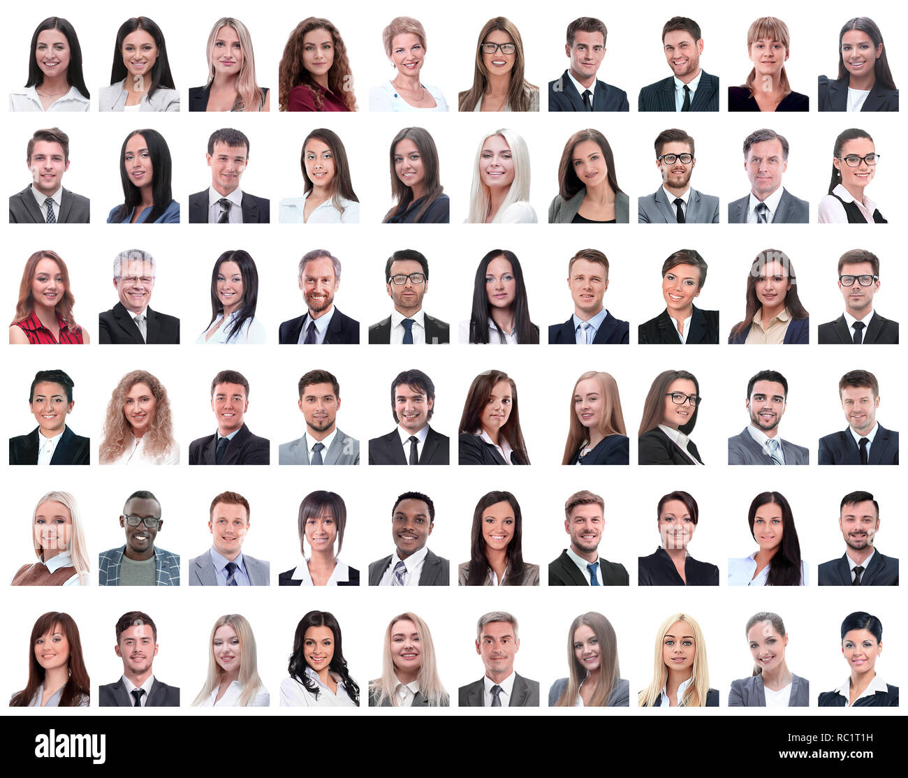 portraits of successful employees isolated on a white Stock Photo - Alamy