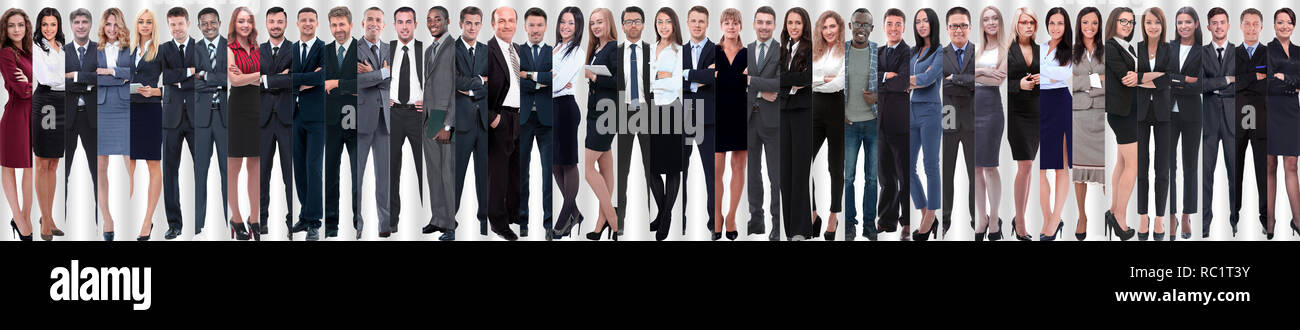 panoramic collage of a group of successful young business people Stock ...