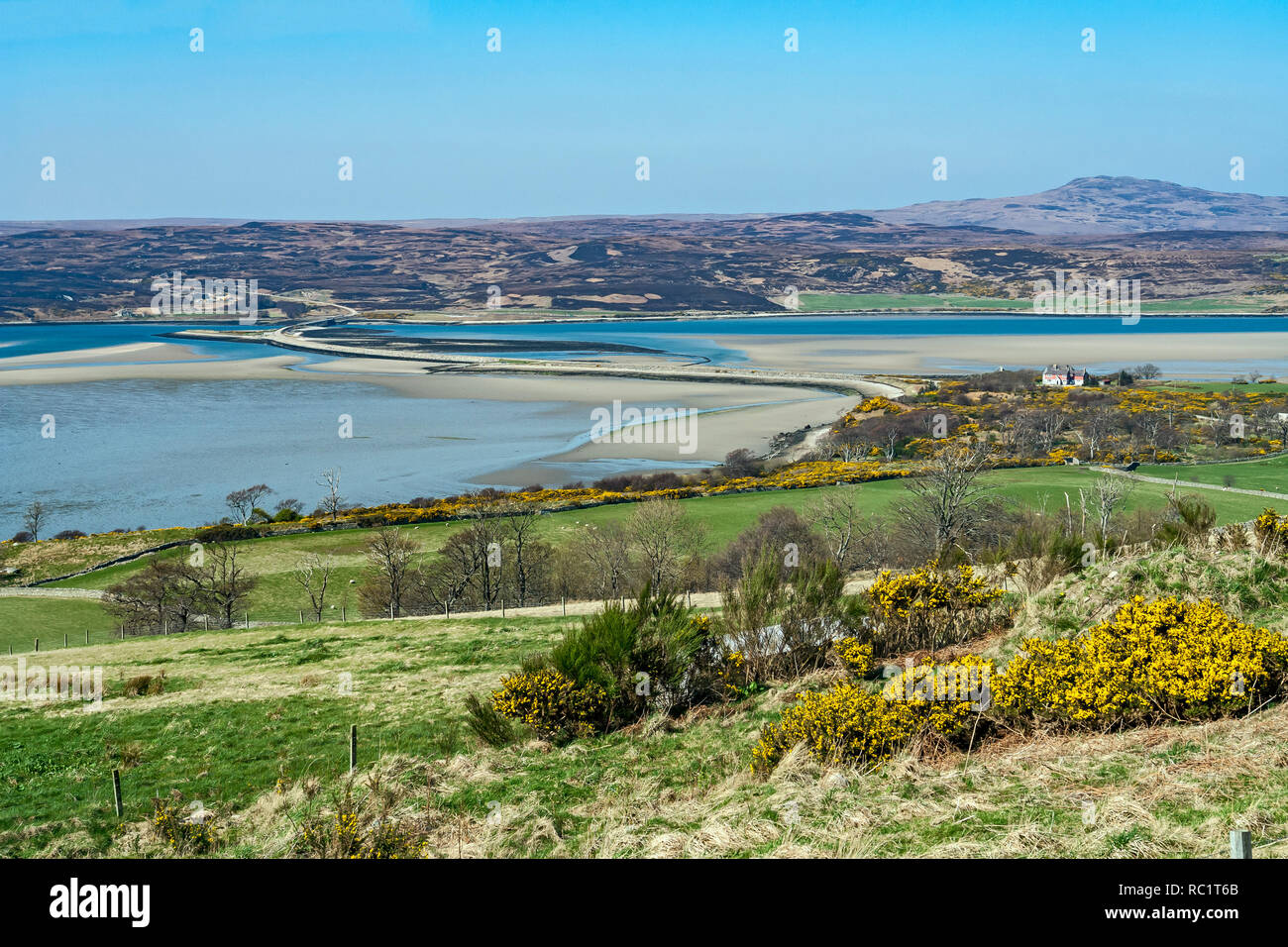 Causeway and bridge across Kyle of Tongue in Sutherland Highland ...