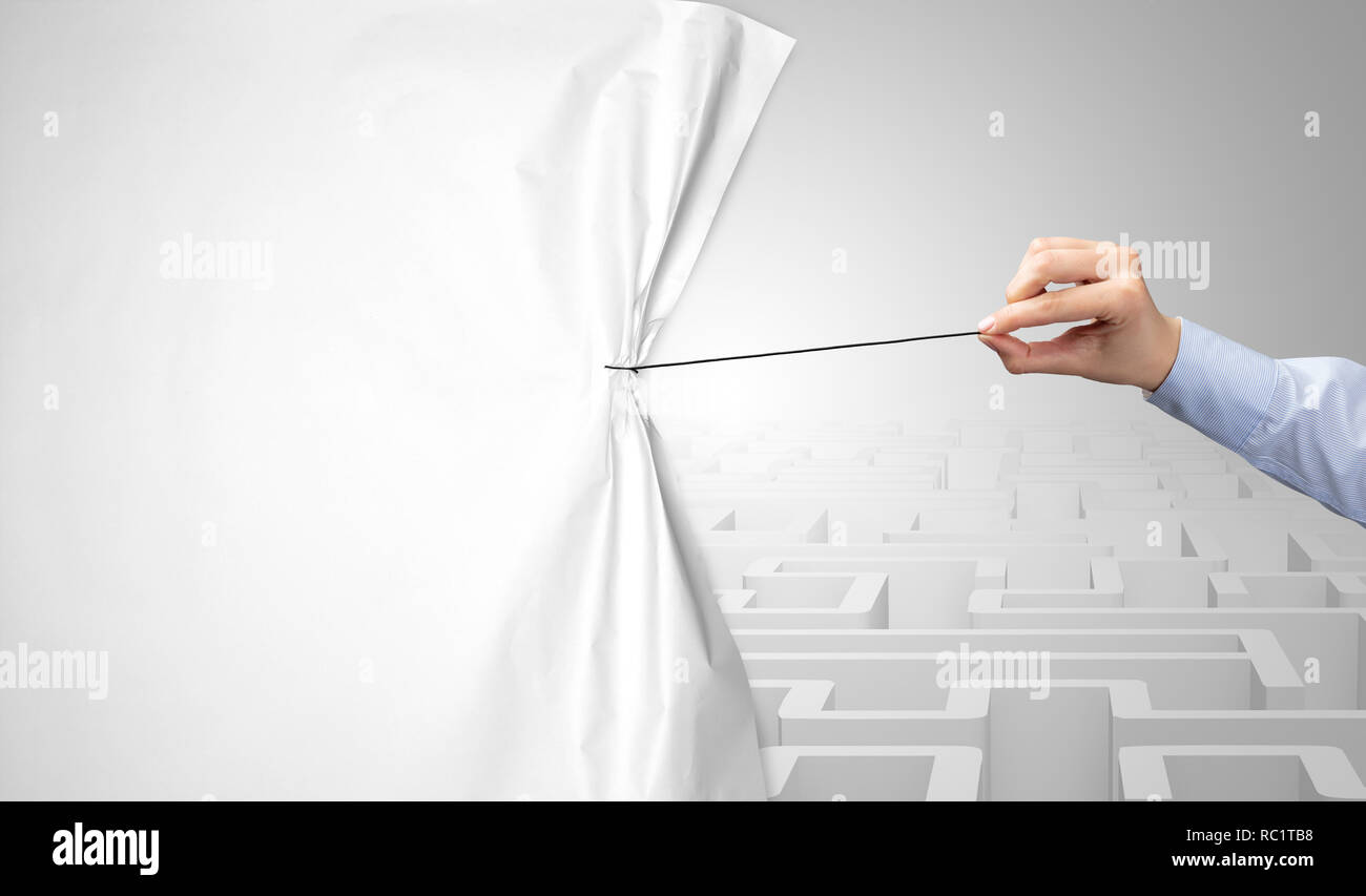 Pull open curtains hi-res stock photography and images - Alamy