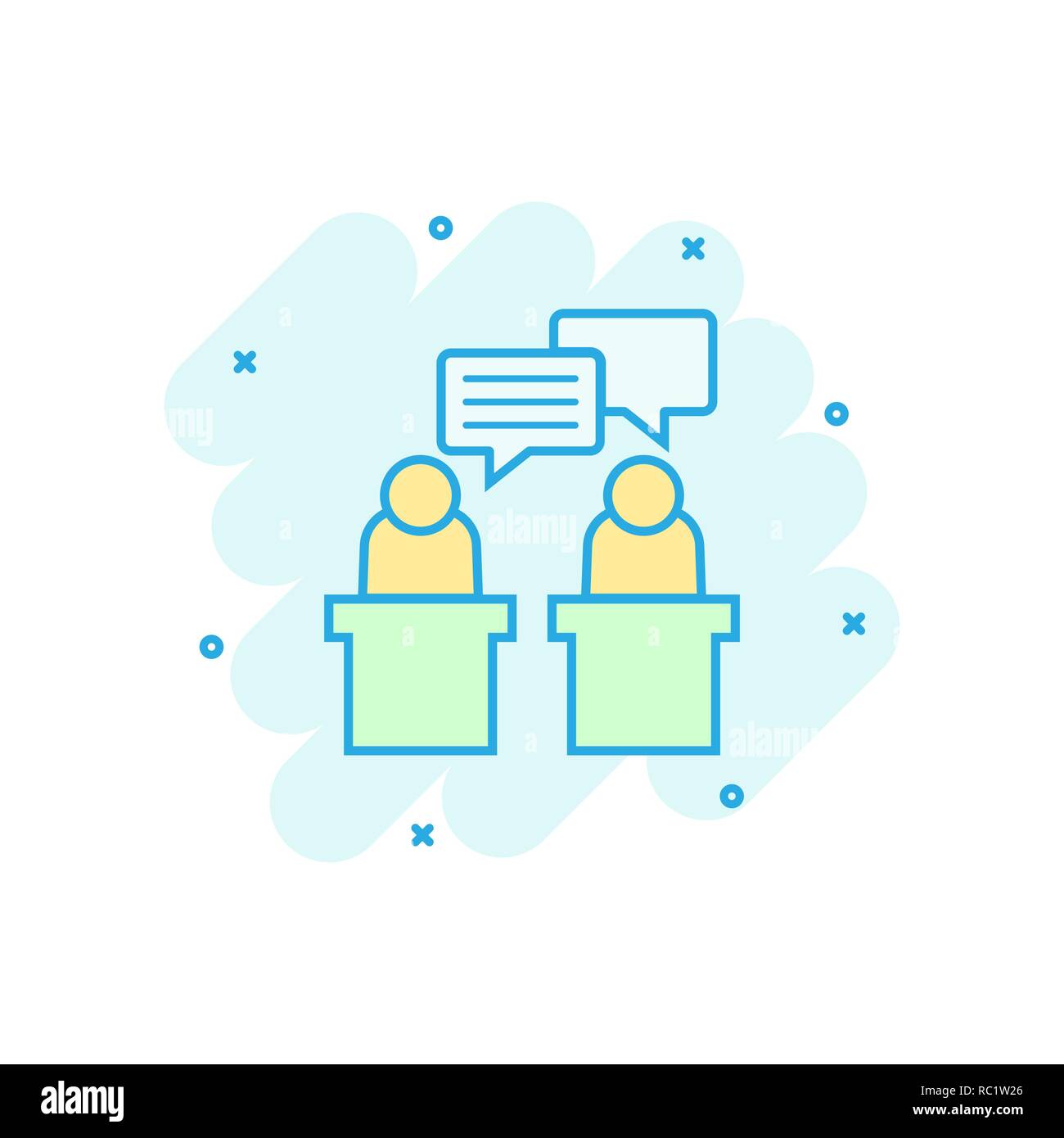 Politic debate icon in comic style. Presidential debates vector cartoon ...