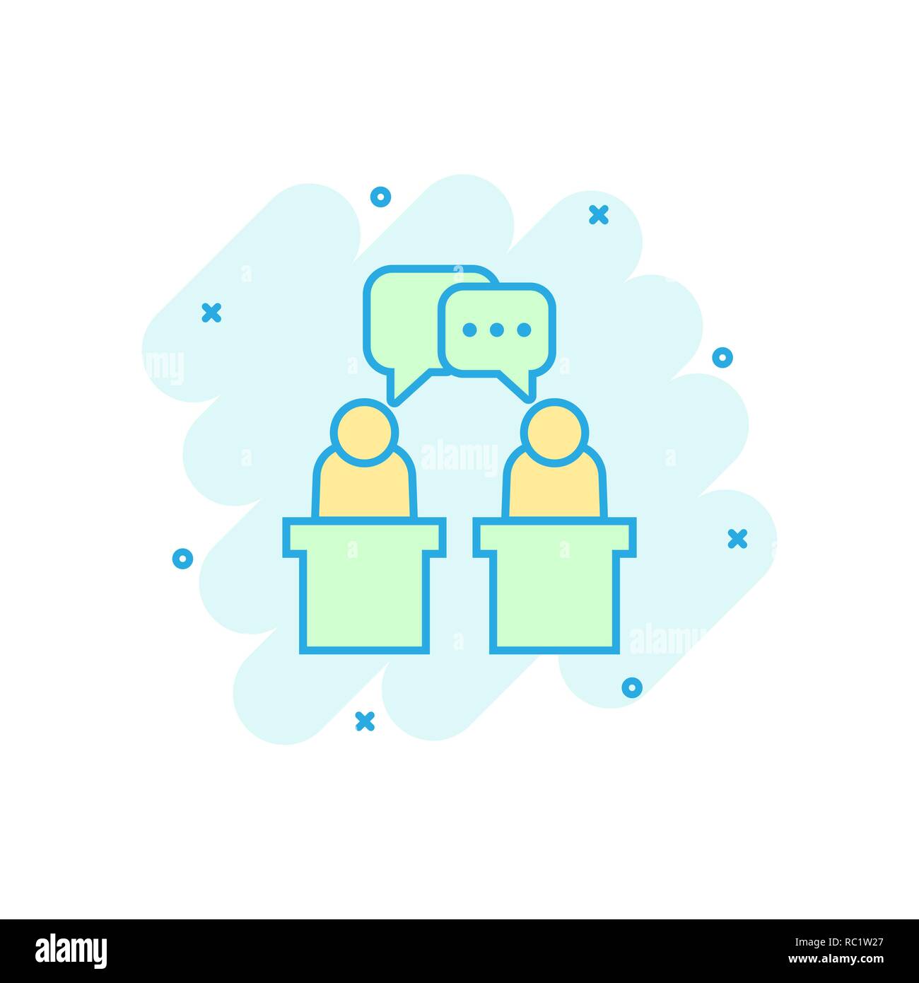 Politic debate icon in comic style. Presidential debates vector cartoon ...