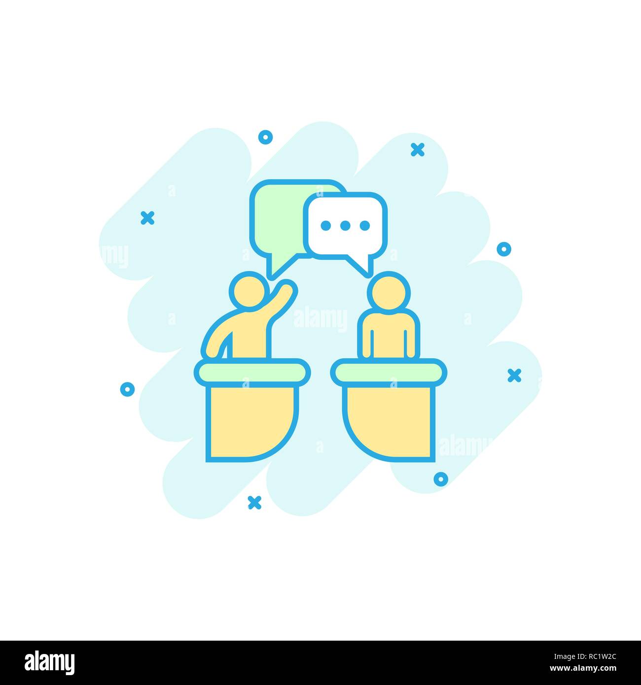 Politic debate icon in comic style. Presidential debates vector cartoon ...