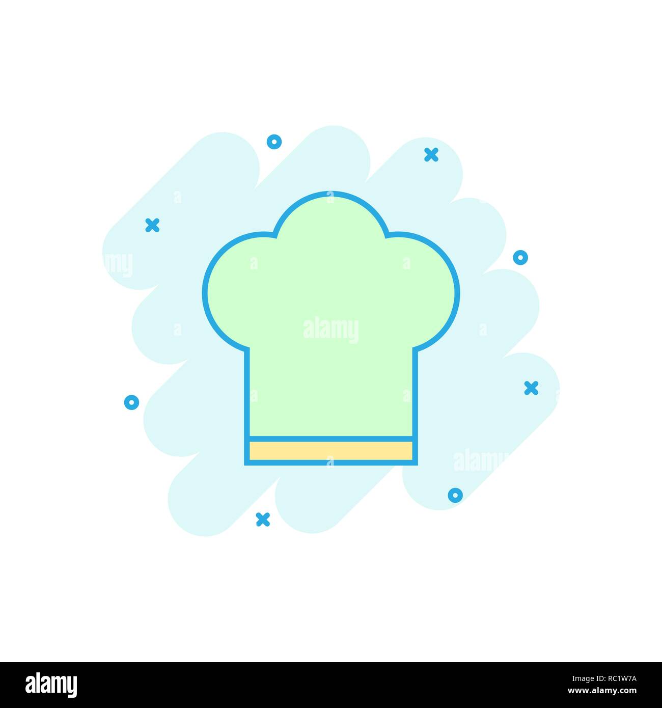 Chef hat icon in comic style. Cooker cap vector cartoon illustration ...