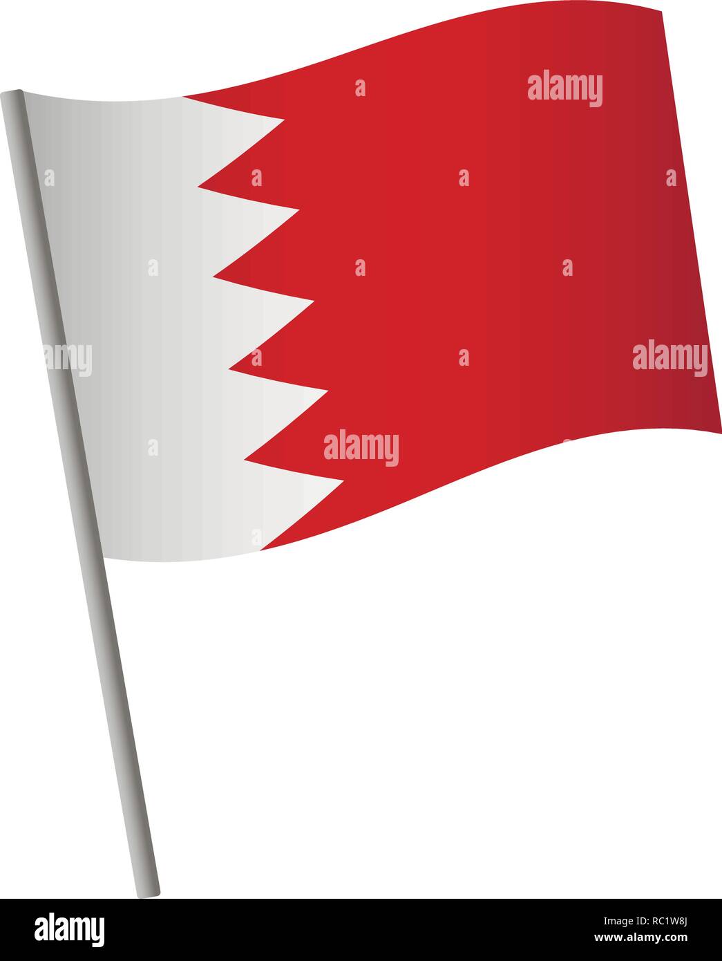 Bahrain flag icon. National flag of Bahrain on a pole vector illustration Stock Vector Image ...