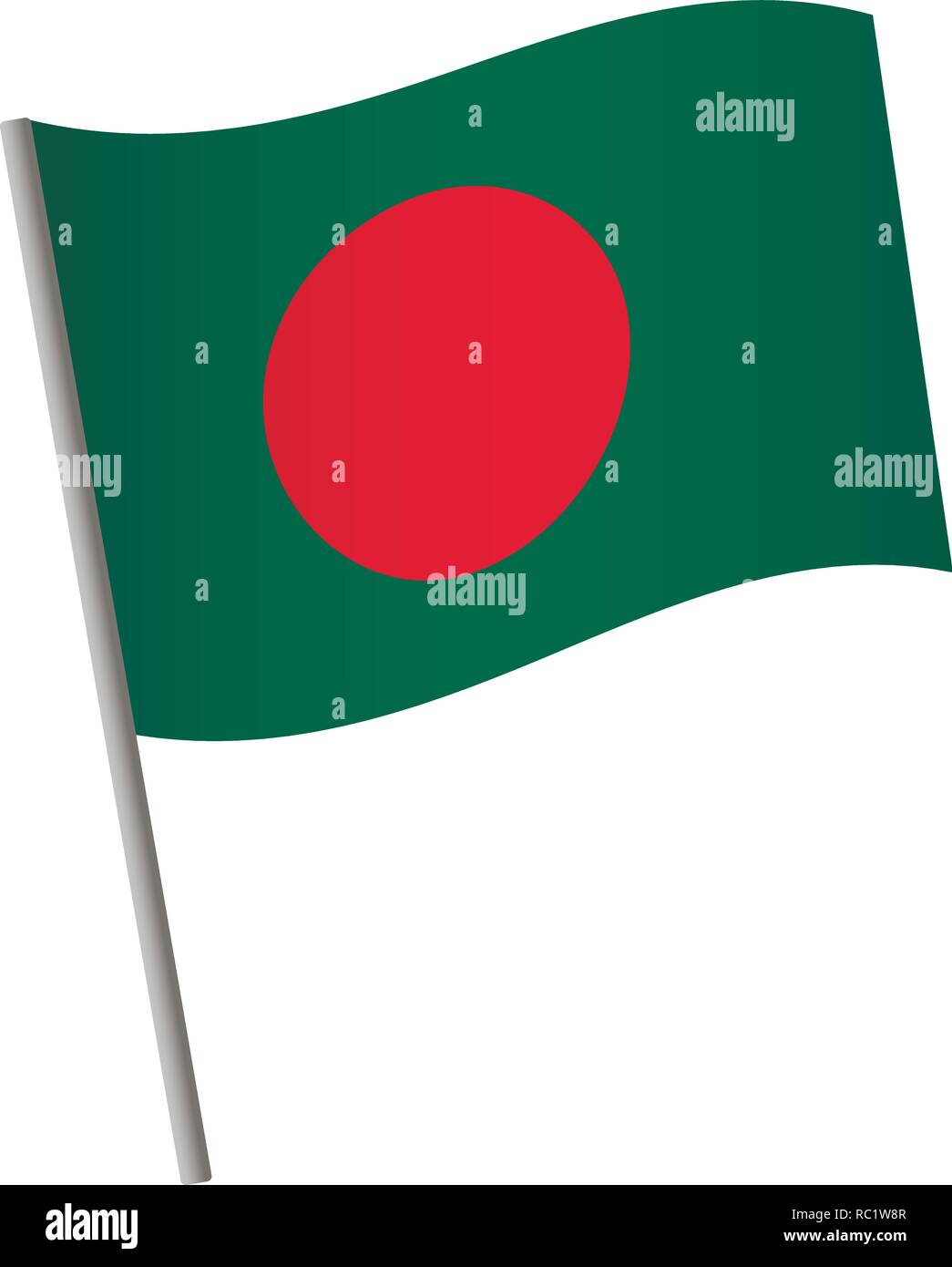 Bangladesh flag icon. National flag of Bangladesh on a pole vector ...