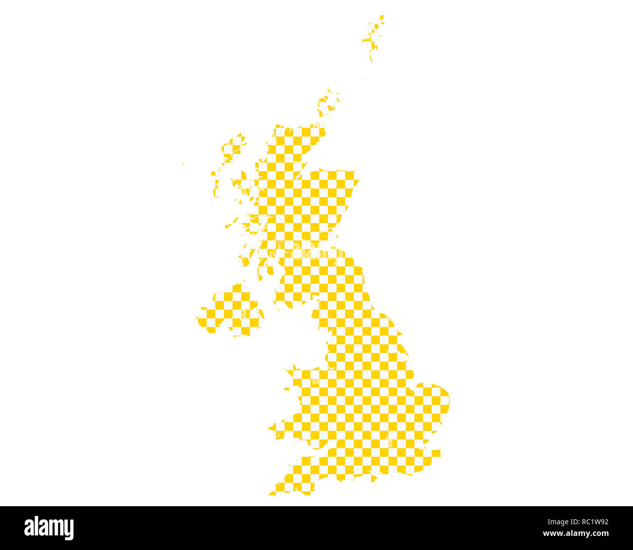 Map of Great Britain in checkerboard pattern Stock Photo - Alamy