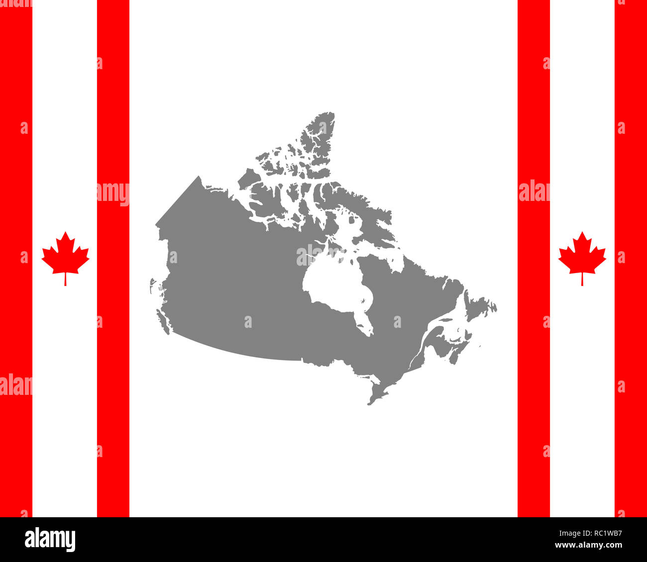 Canadian flag and map Stock Photo - Alamy